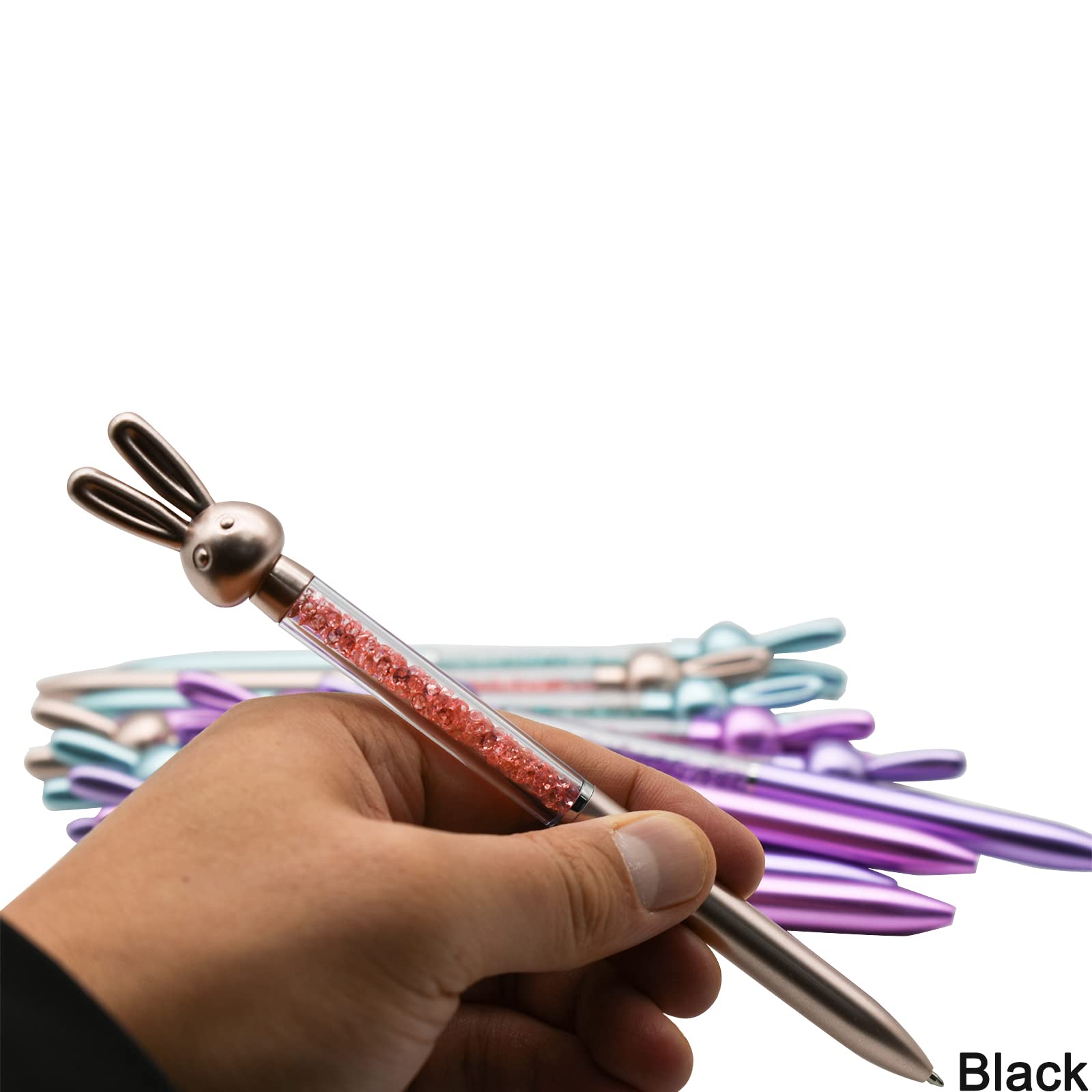 Paradigms Interiors 12 Cute Rabbit Ballpoint Pen Retractable Crystal ...