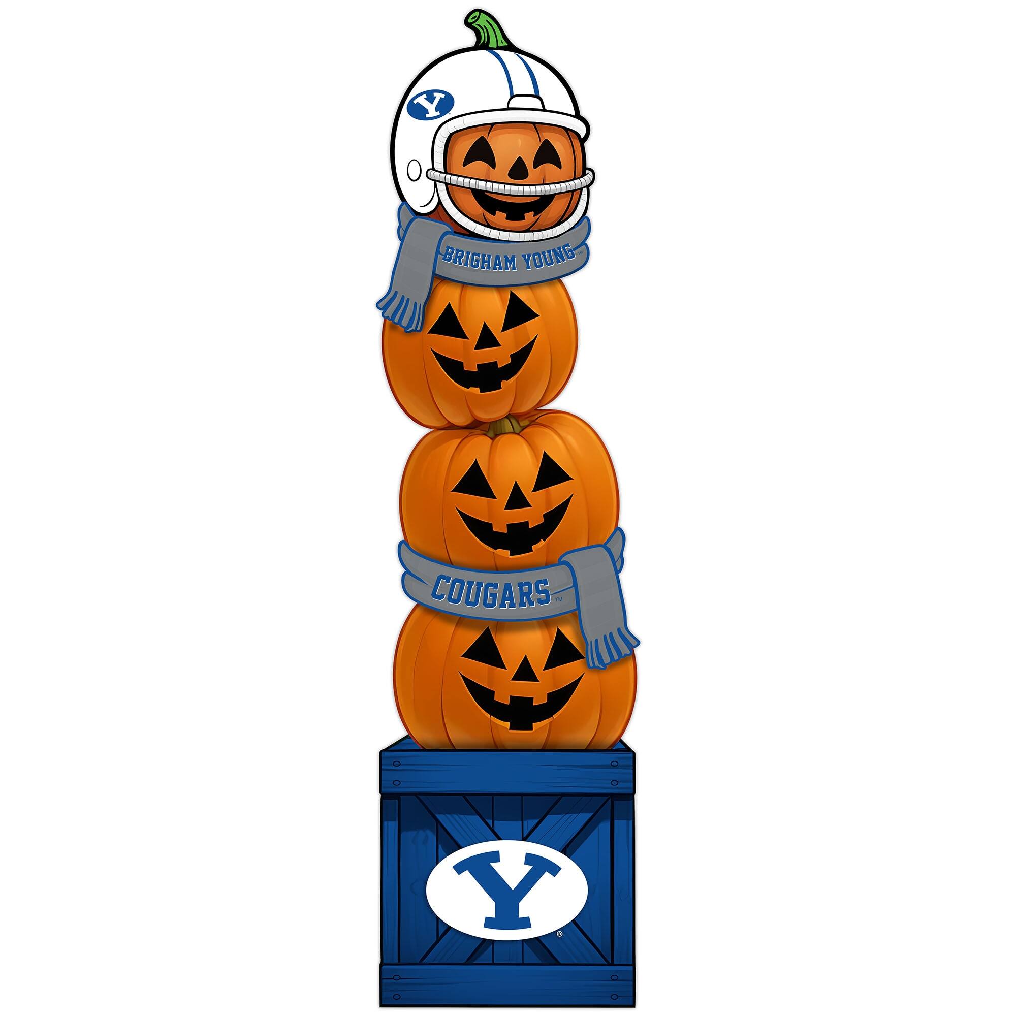 Fan Creations BYU Cougars 31" Stacked Pumpkin Leaner Multicolor ...