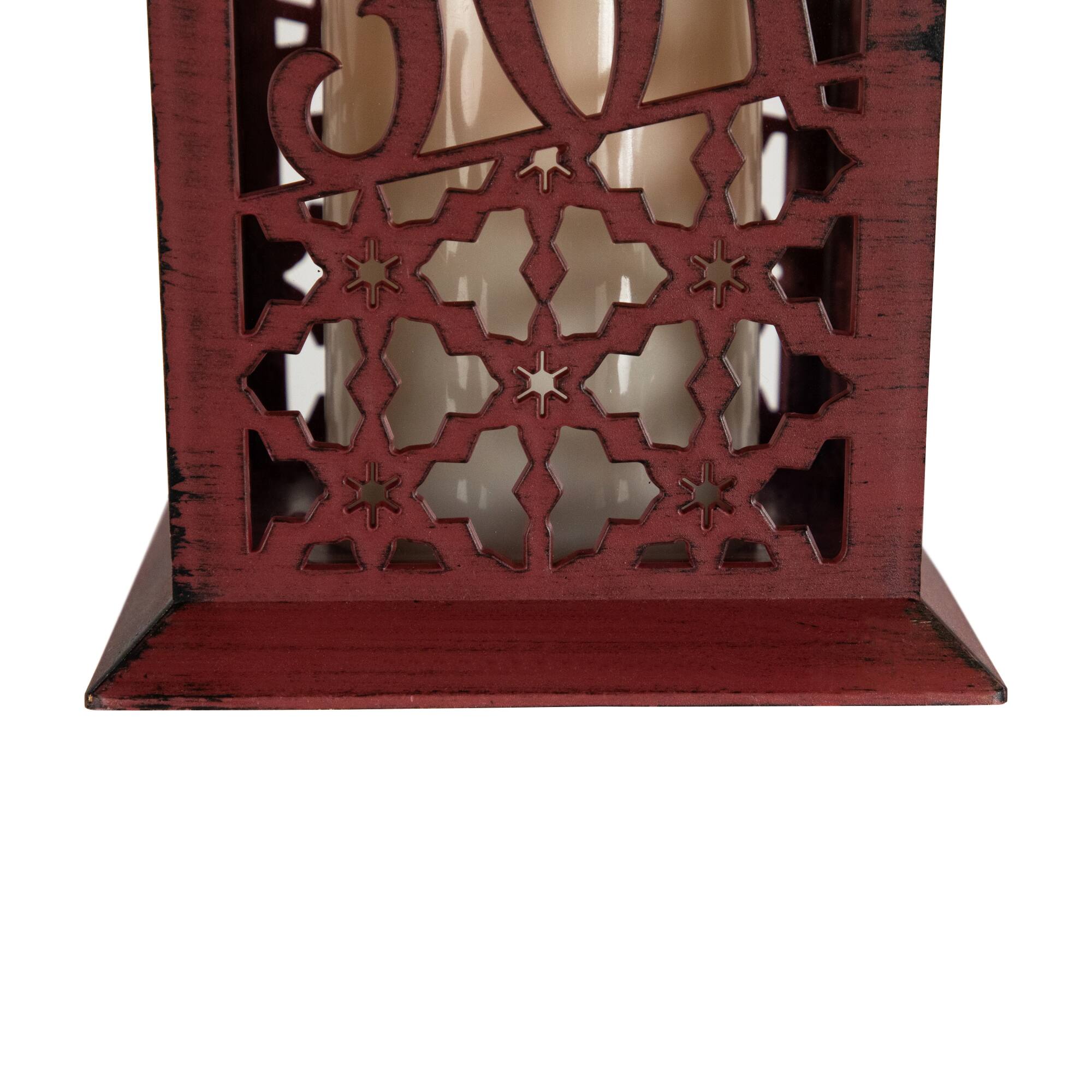 Northlight Snowflakes "Joy" Christmas Candle Lantern 11" Red 35828725 ...