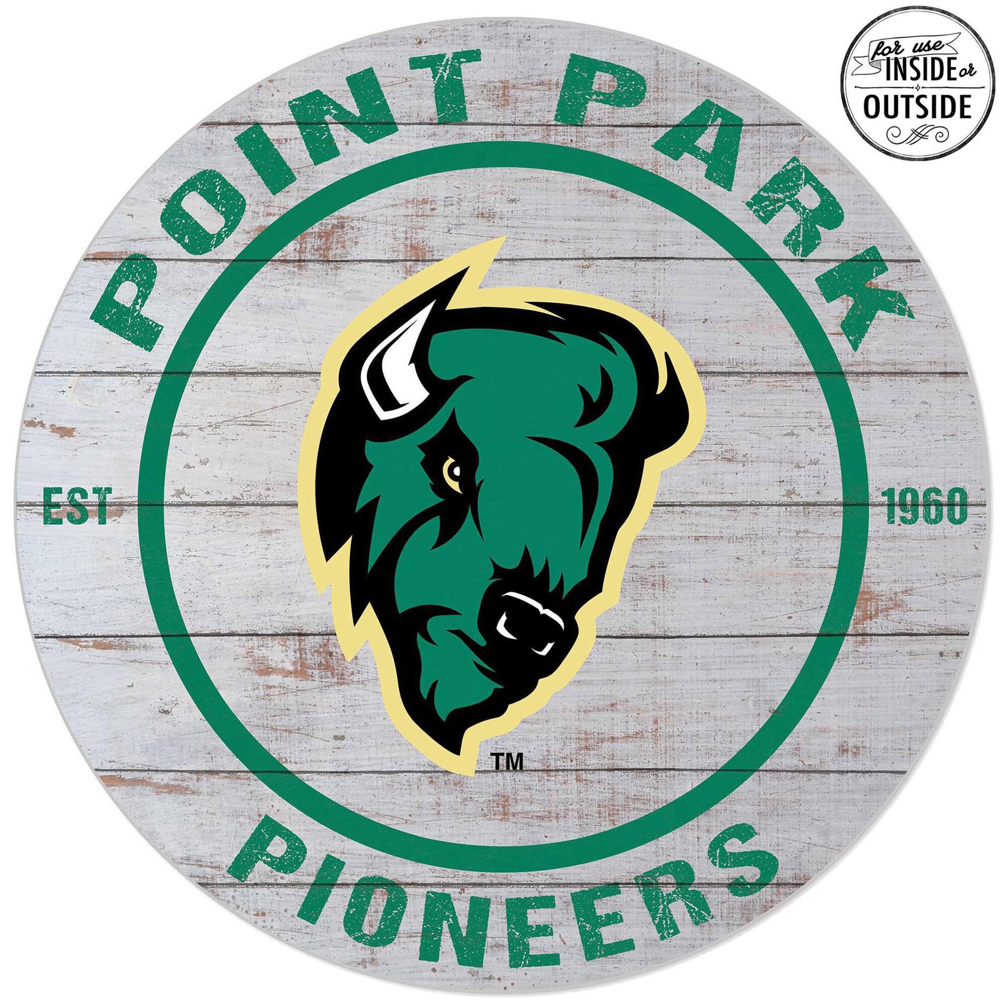 Jardine Point Park Pioneers 20'' x 20'' Indoor/Outdoor Weathered Circle Sign White 5243264 ...