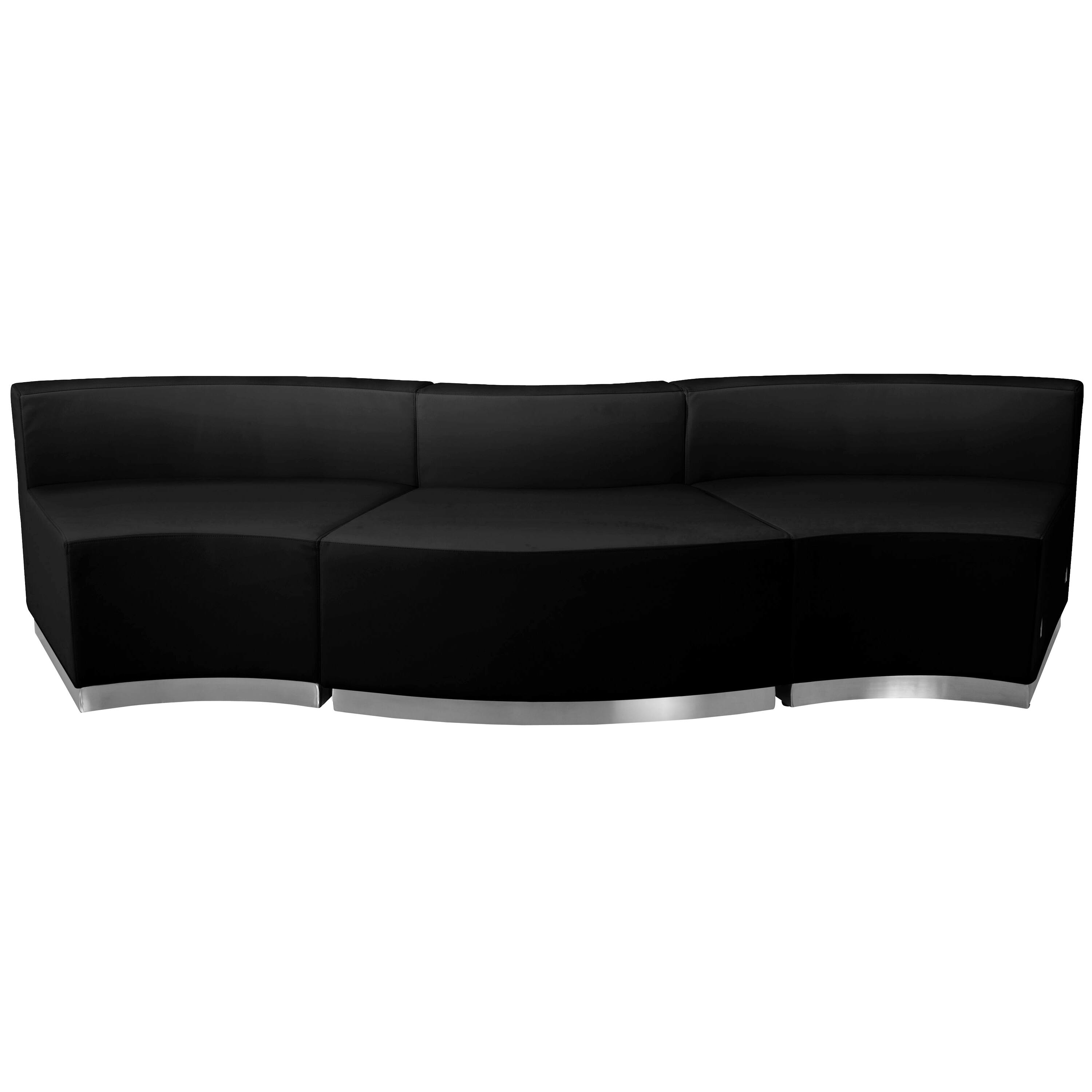 Emma + Oliver Faux Leather Modular Reception Seating Configuration, 3 ...