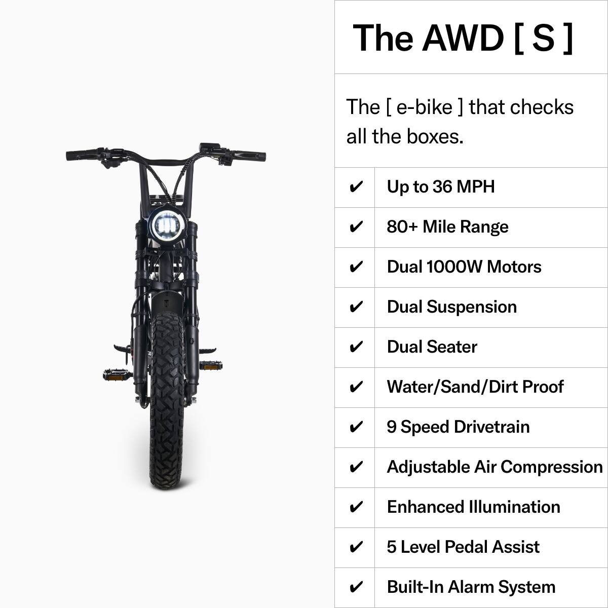 Pedal Electric AWD [S] Dual Motor Electric Bike w/ up to 80mi Max ...