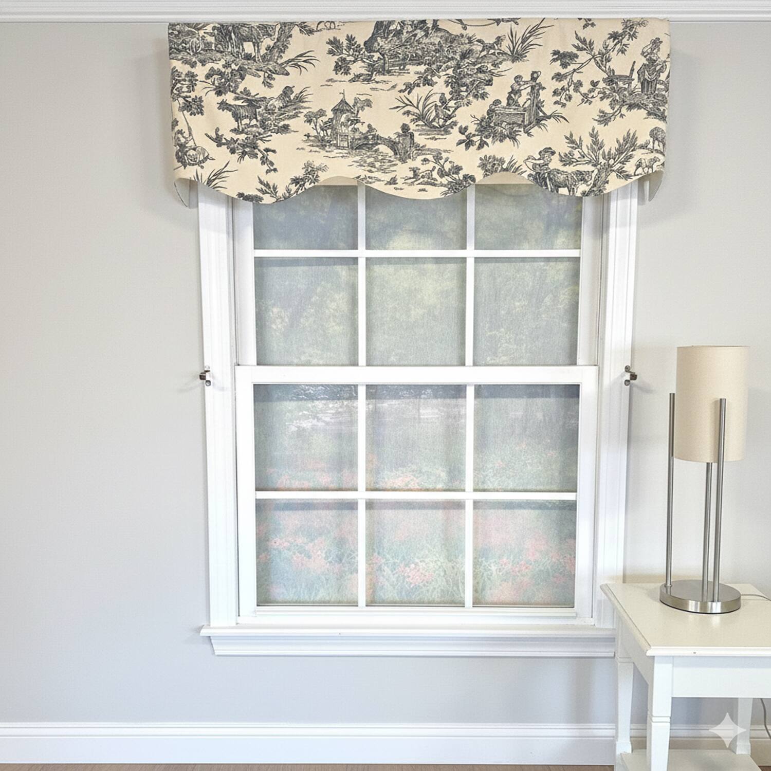 RLF Home Evocative Provance 100% Cotton Rod Pocket Lined Window Valance ...