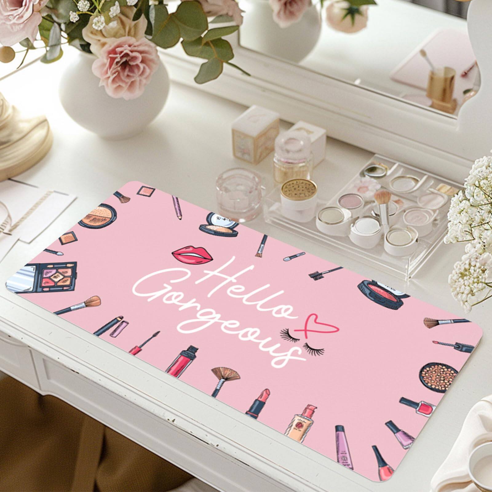 Fabibe Makeup Mat For Vanity Desk Dual Side Dressing Table Pad Work ...