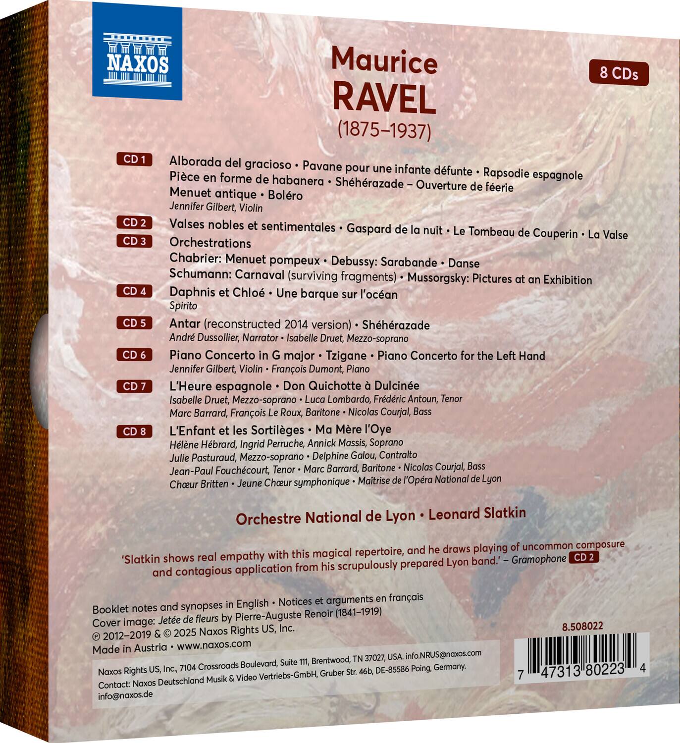Lyon National Orchestra Ravel: Orchestral Works & Operas COMPACT DISCS ...