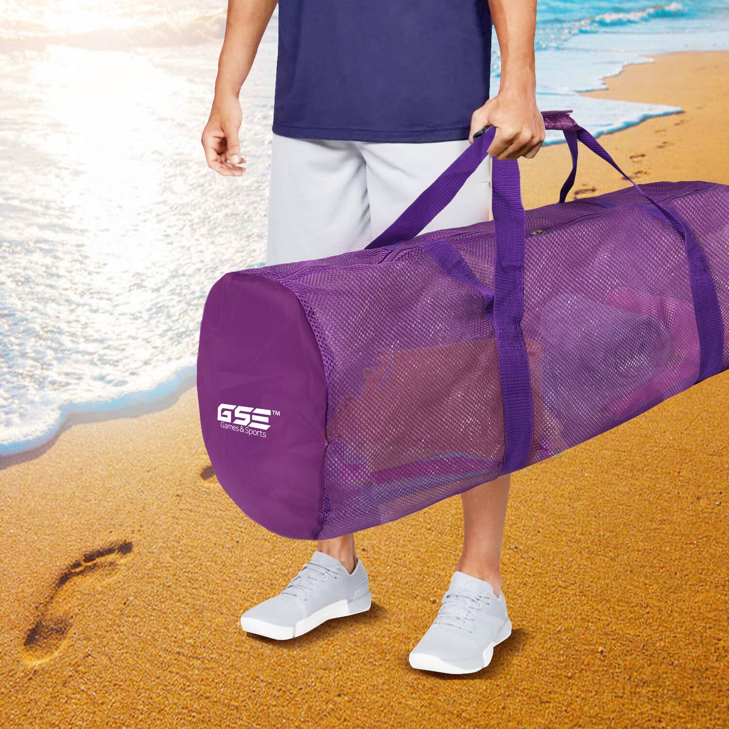 GSE Games & Sports Expert Large Mesh Sports Equipment Duffel Bag, Scuba ...