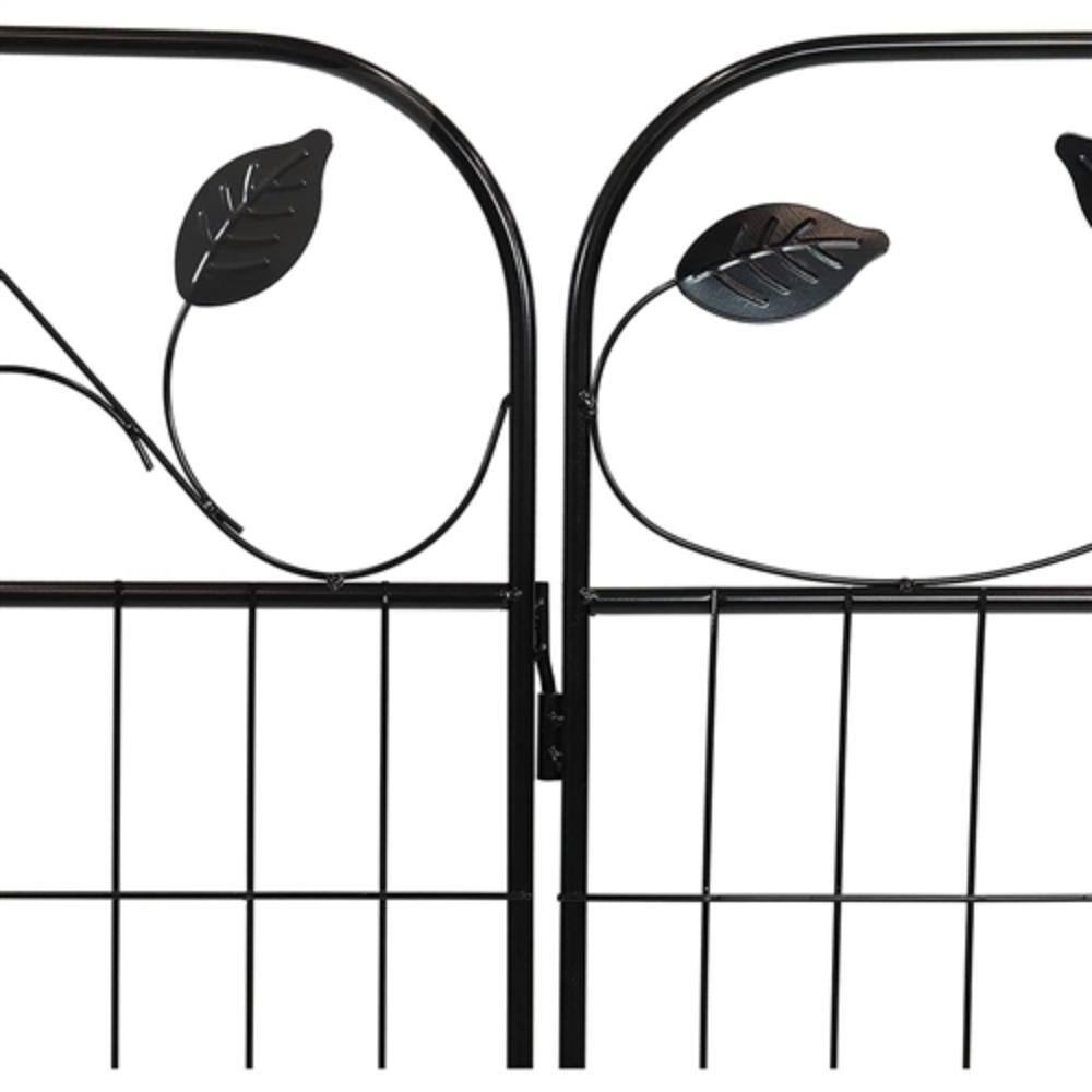 Hivvago 4 Pack Steel Foldable Garden Fence Floral Staked Trellis Panel ...