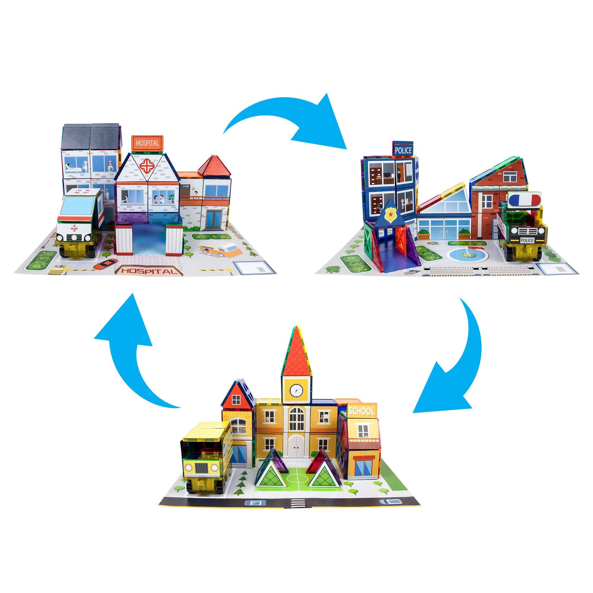 PicassoTiles PICASSO TILES 300 PC Magnetic Tiles, Magnetic Building ...