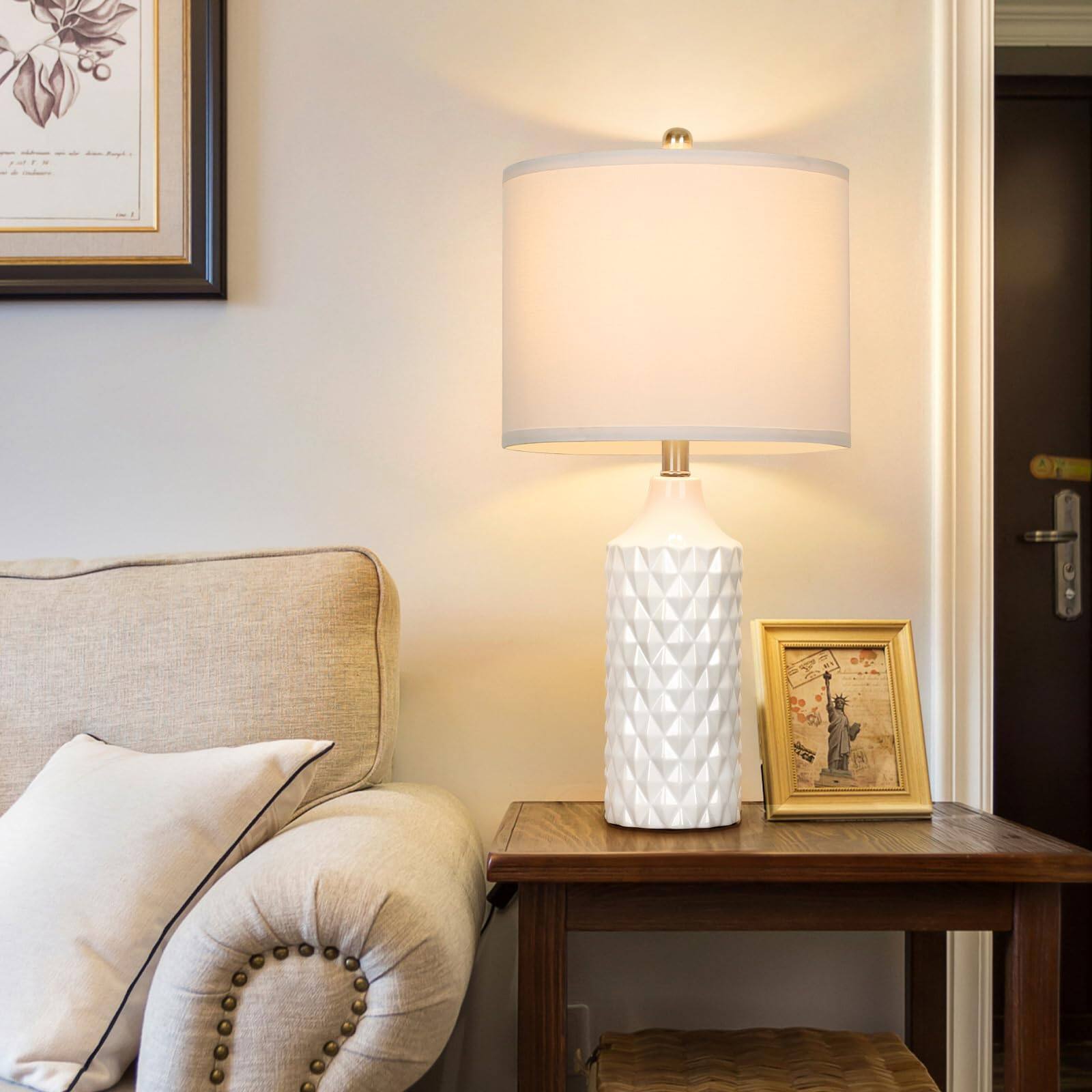 HM 1810 Ceramic Table Lamps Set Modern Bedside Nightstand Lamp Way ...