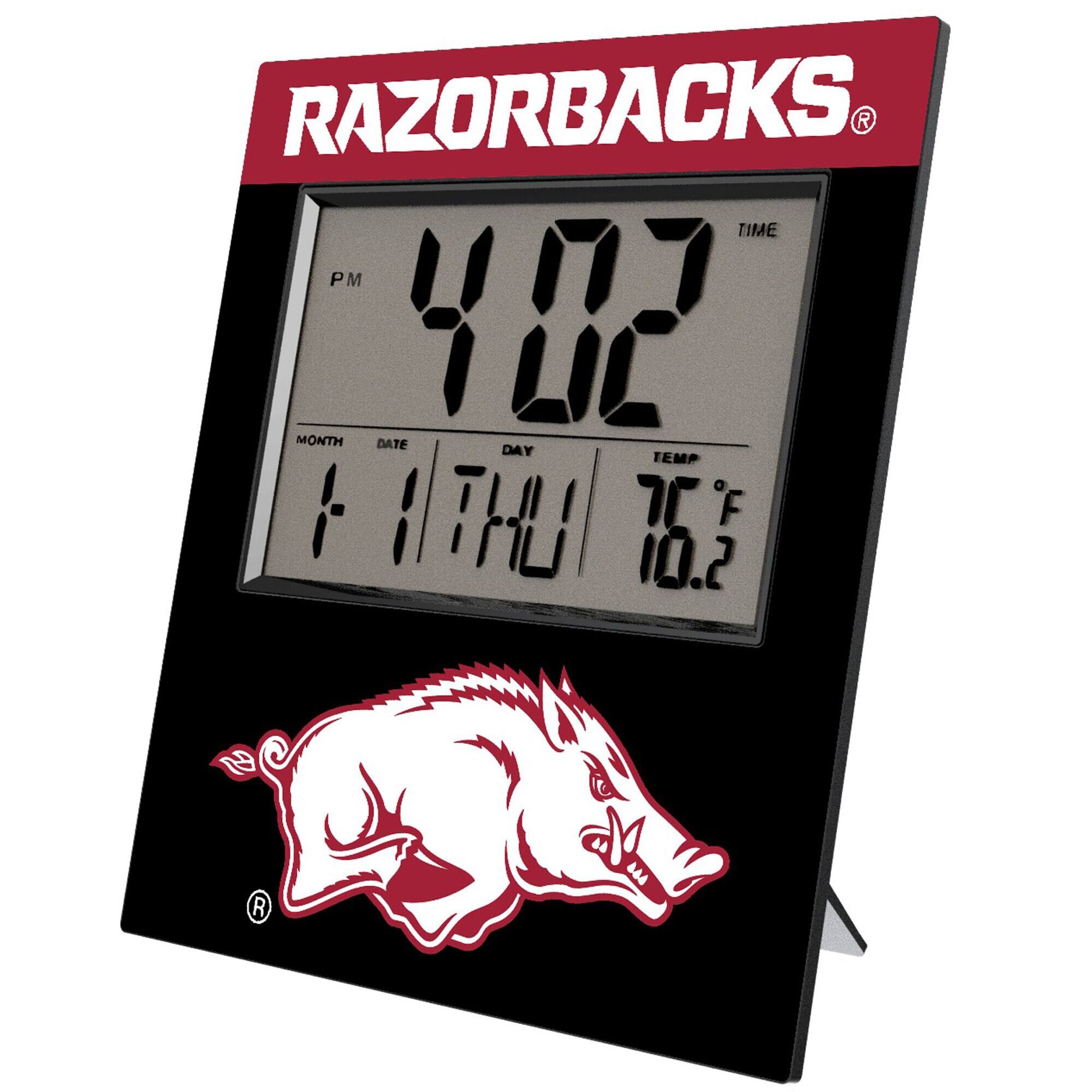 Keyscaper Arkansas Razorbacks Color Block Digital Desk Clock Multicolor ...