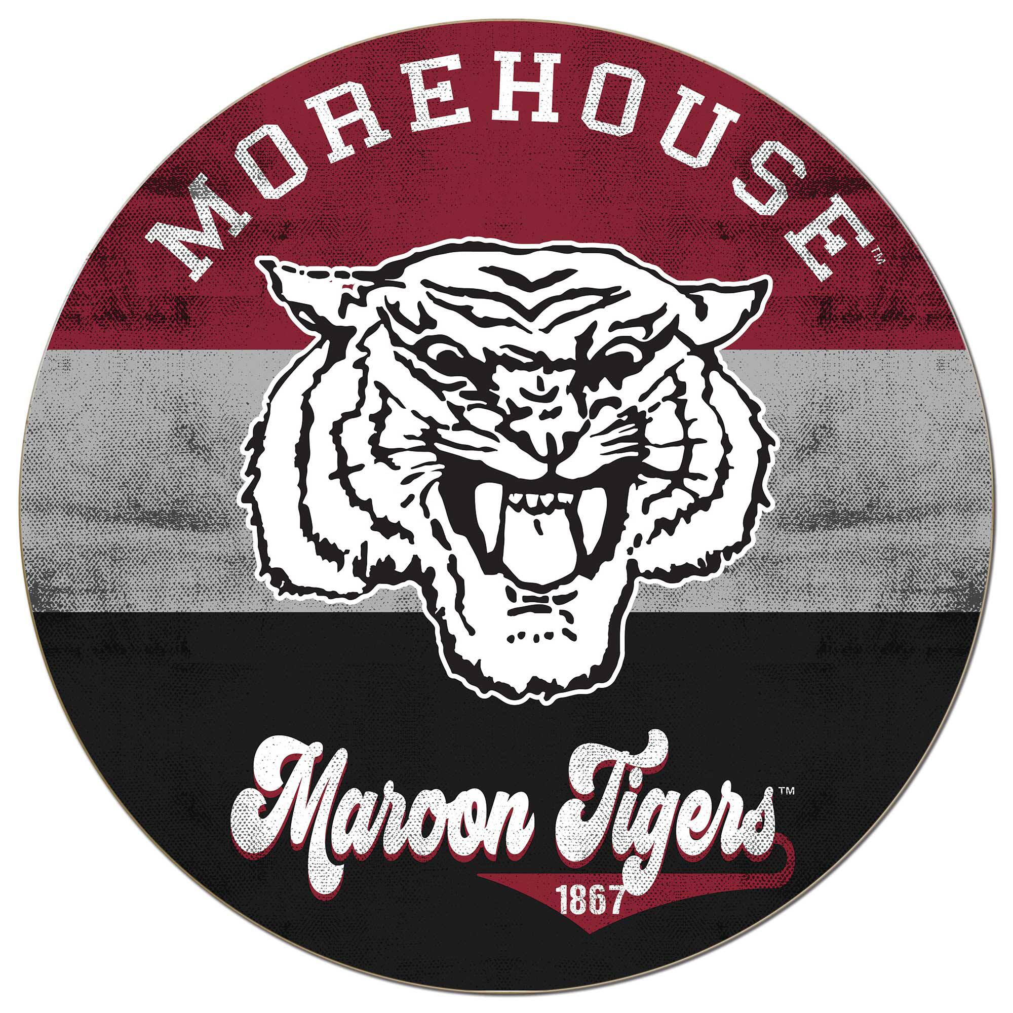 Jardine Morehouse Tigers 20'' x 20'' Retro Logo Circle Sign Maroon ...