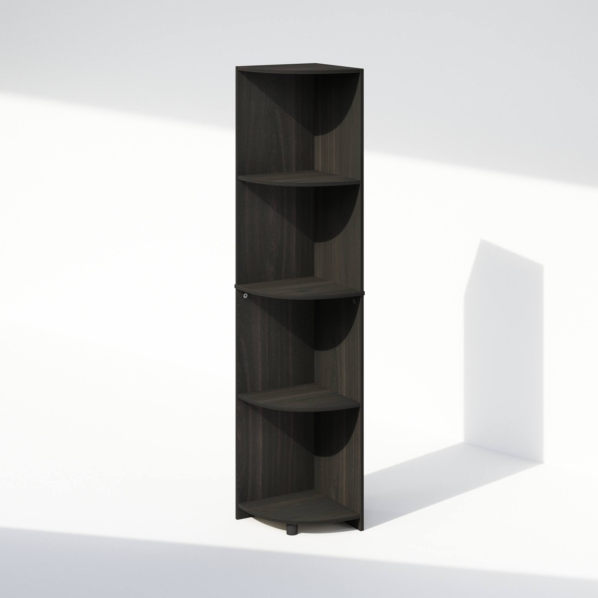 Furinno Basic 4 Tier Corner Multipurpose Standing Shelf Espresso ...