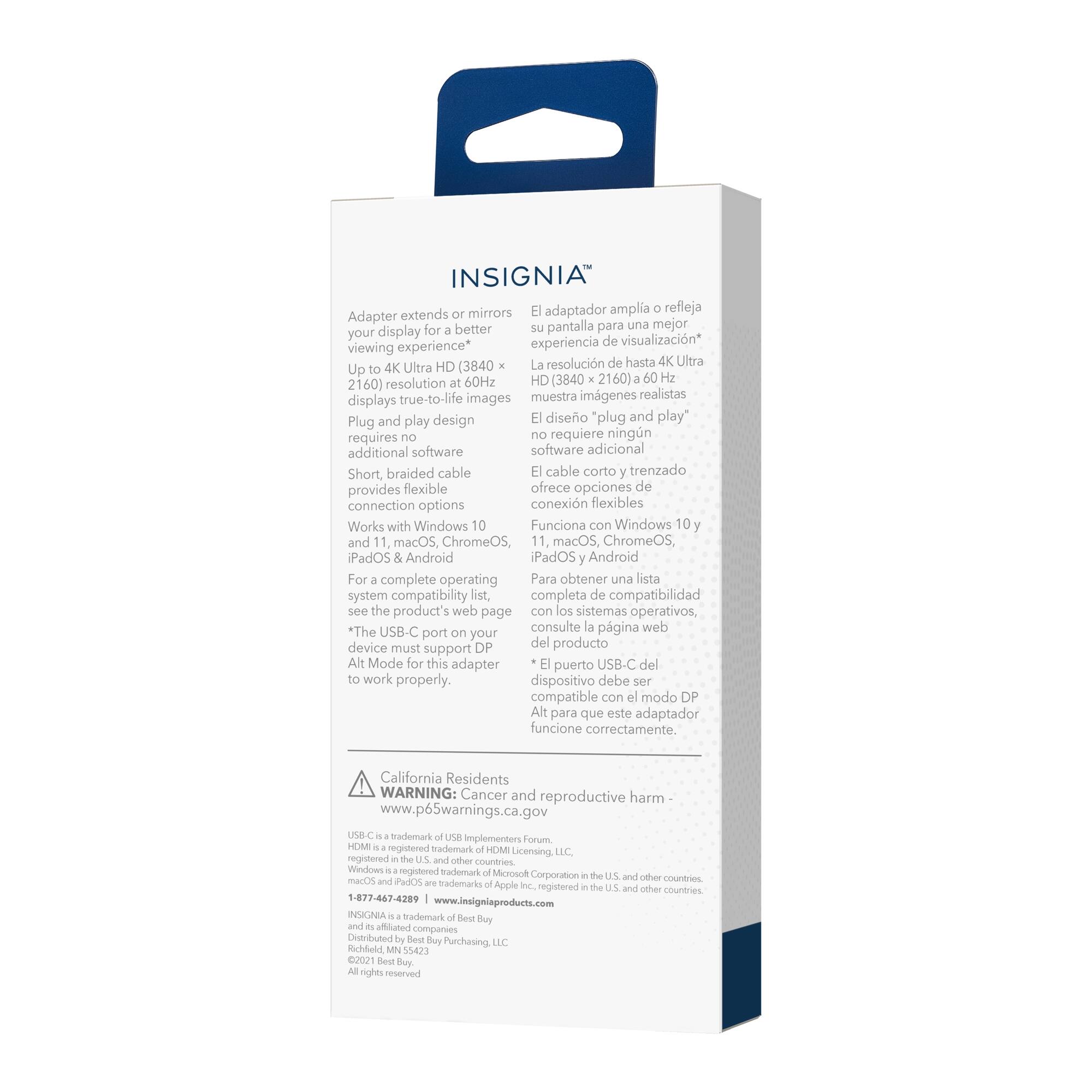 Customer Reviews: Insignia™ USB-C to HDMI Adapter Black NS-PA3CHD ...