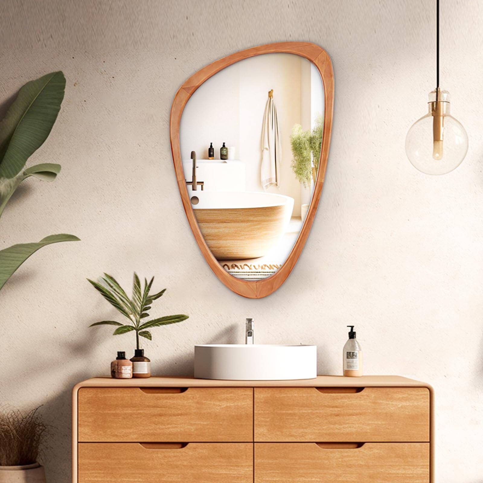 Cedar Assembly Asymmetrical Mirror Irregular Wall Mirrors Decorative ...