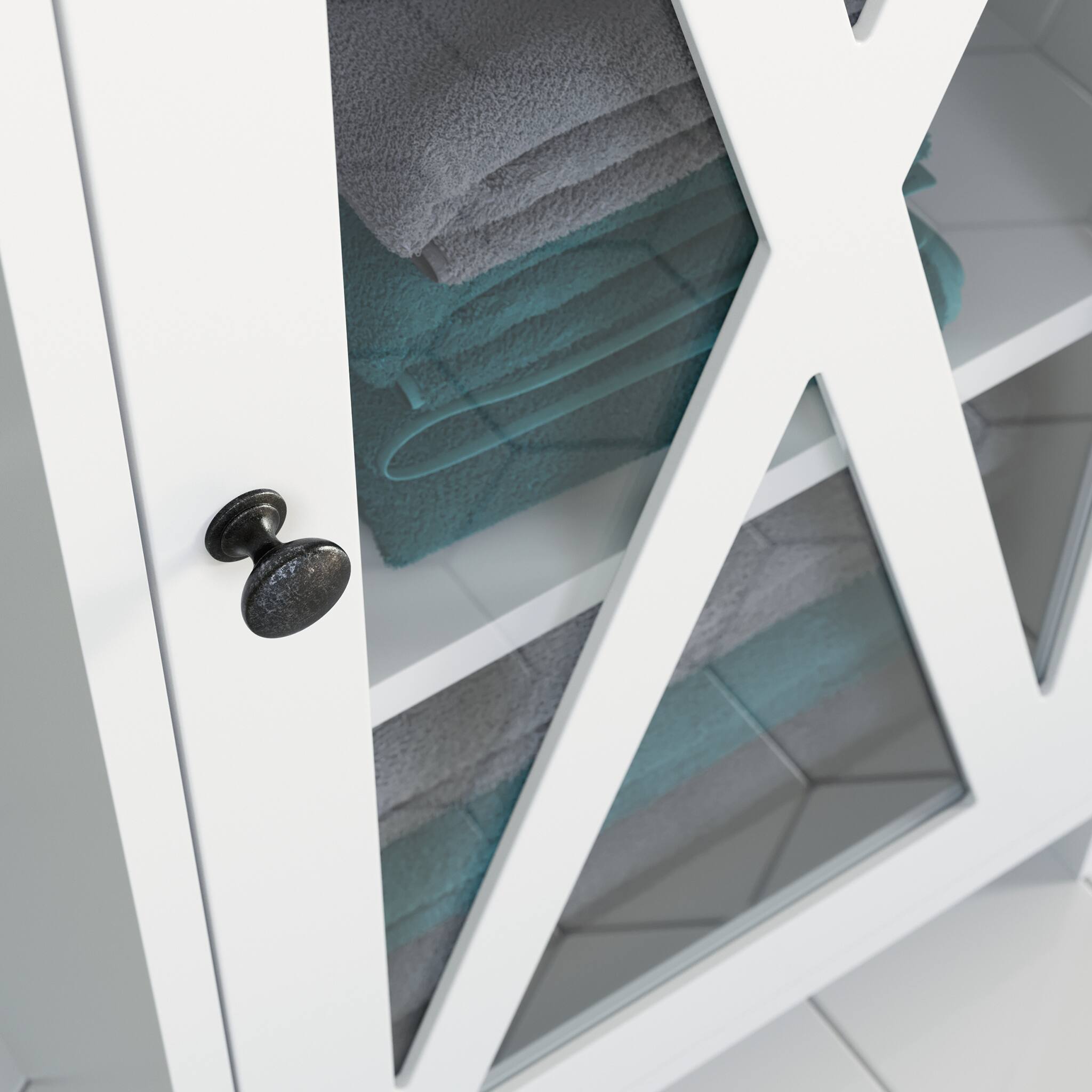 Customer Reviews: Sauder Cottage Road Bathroom Linen Tower White 428847 ...