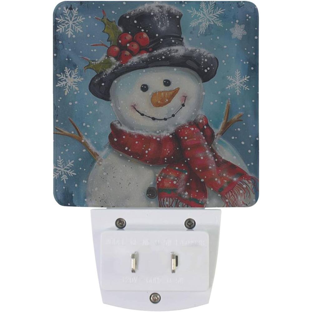 ACJPR Winter Snowflakes & Snowman Night Light Set – LED, Auto Dusk to ...