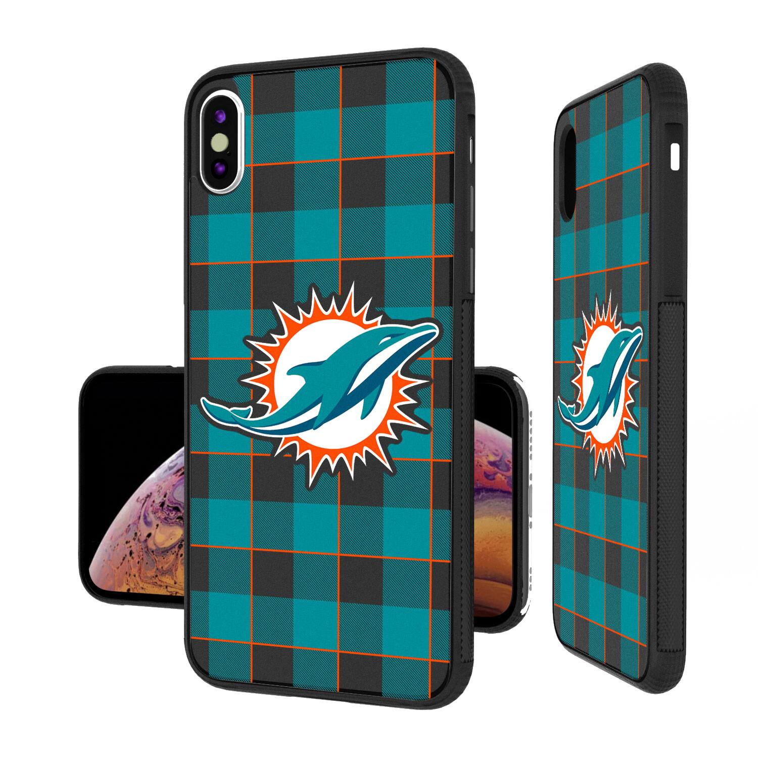 Keyscaper NFL Miami Dolphins iPhone Plaid Design Bump Case 13 mini ...