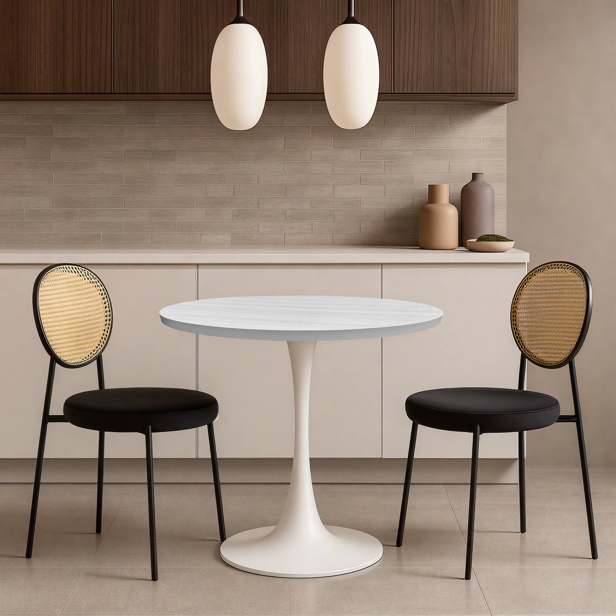Angle. LeisureMod - Bristol 36" Round Contemporary Dining Table - MDF ...