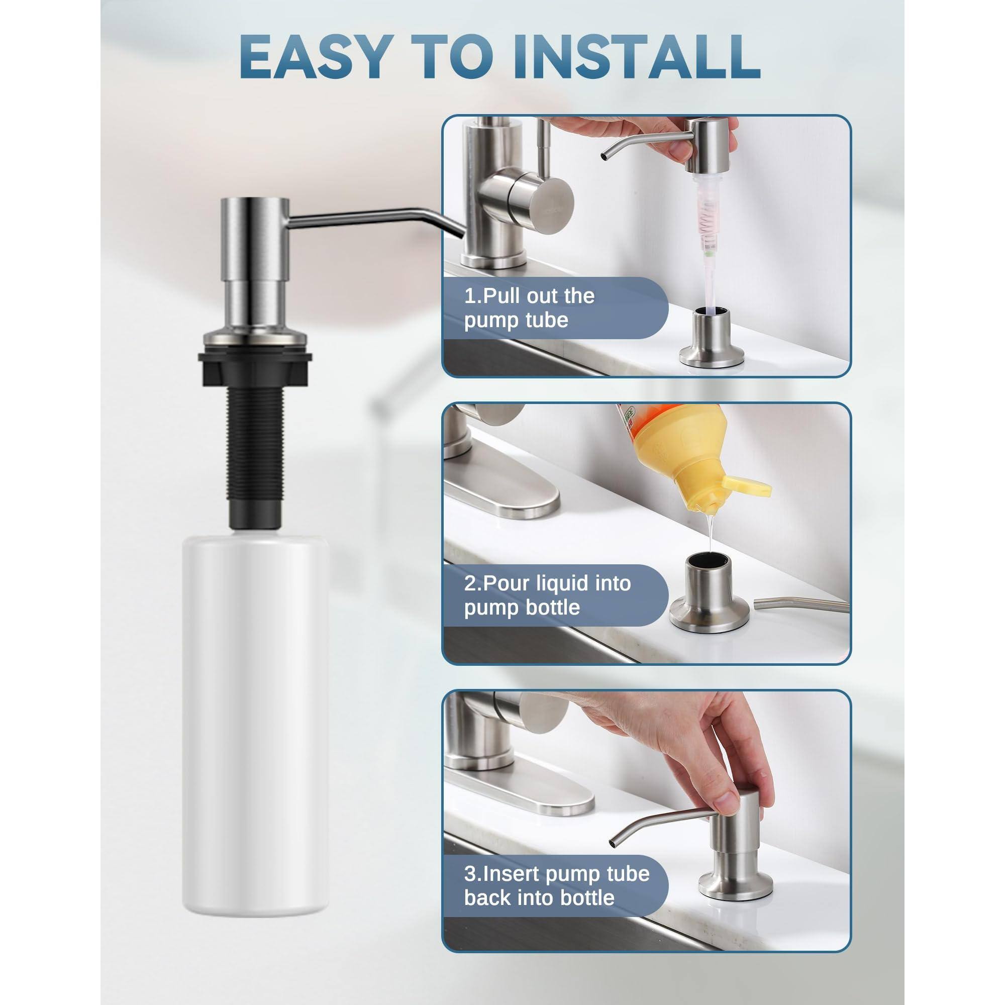 Paradigms Interiors Waterfall Kitchen Faucet With Soap Dispenser Chrome ...