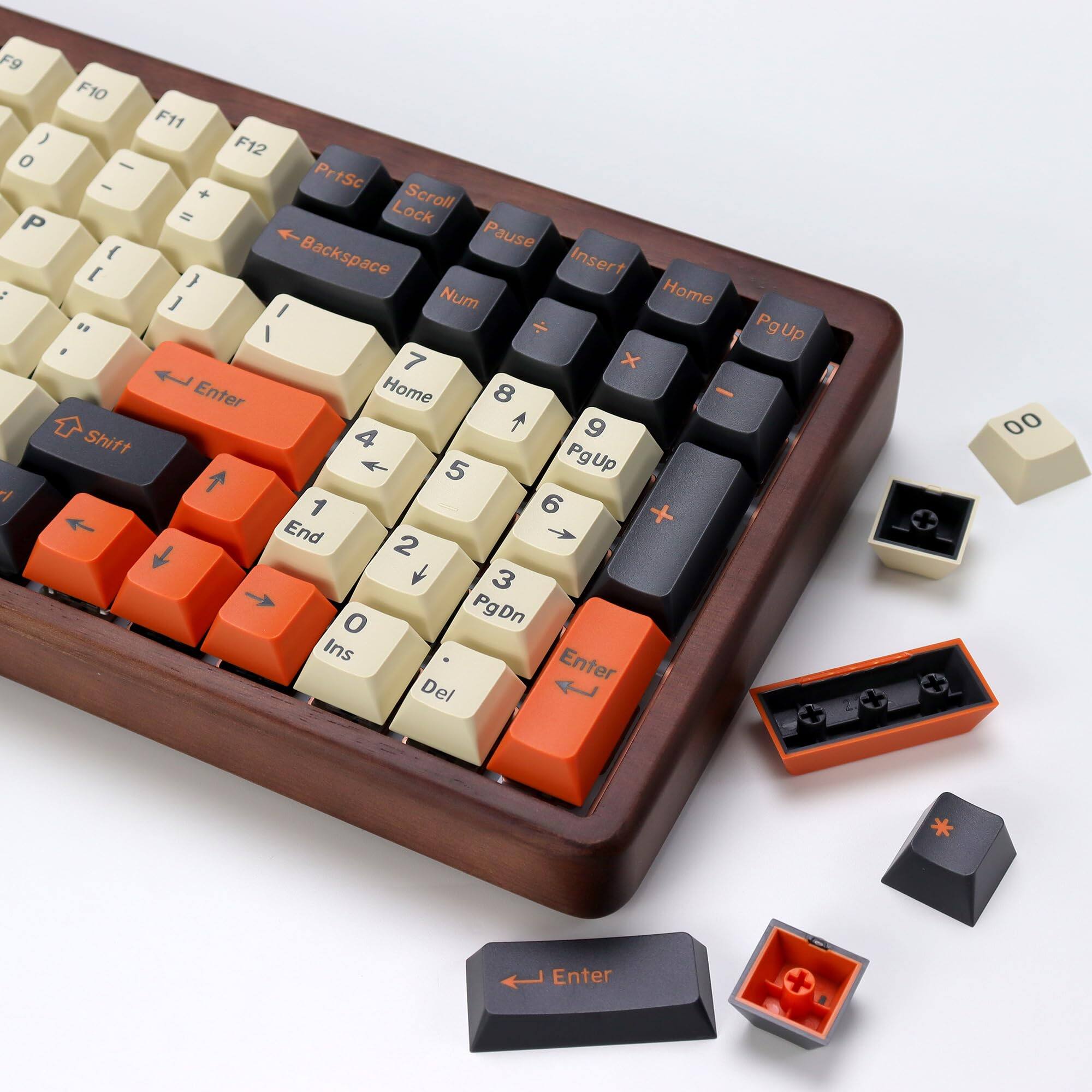 Cedar Assembly Carbon Pbt Double Shot Orange Keycap Set Retro Custom ...