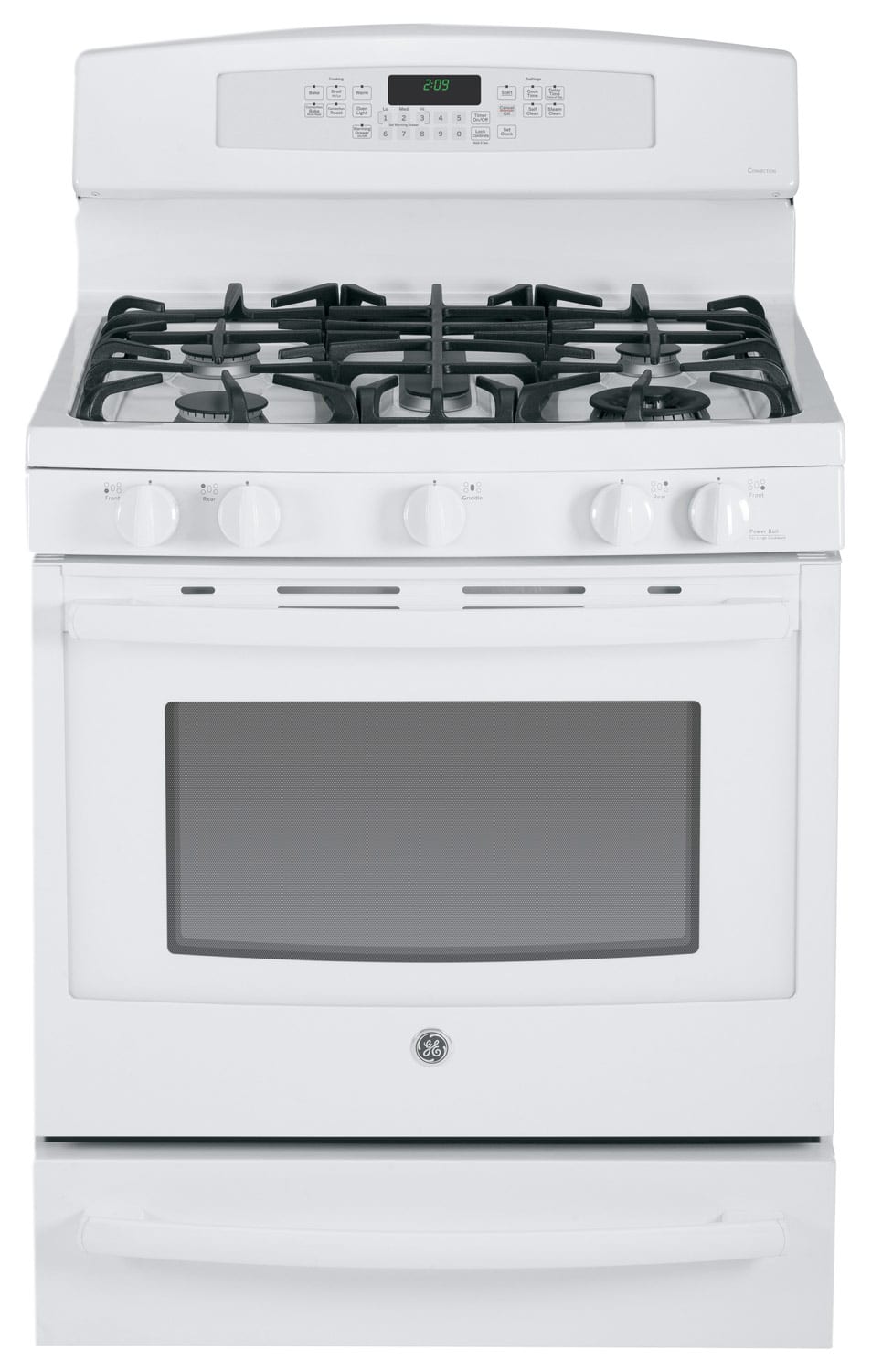 GE Profile 30" Self Cleaning Freestanding Dual Fuel Range White ...