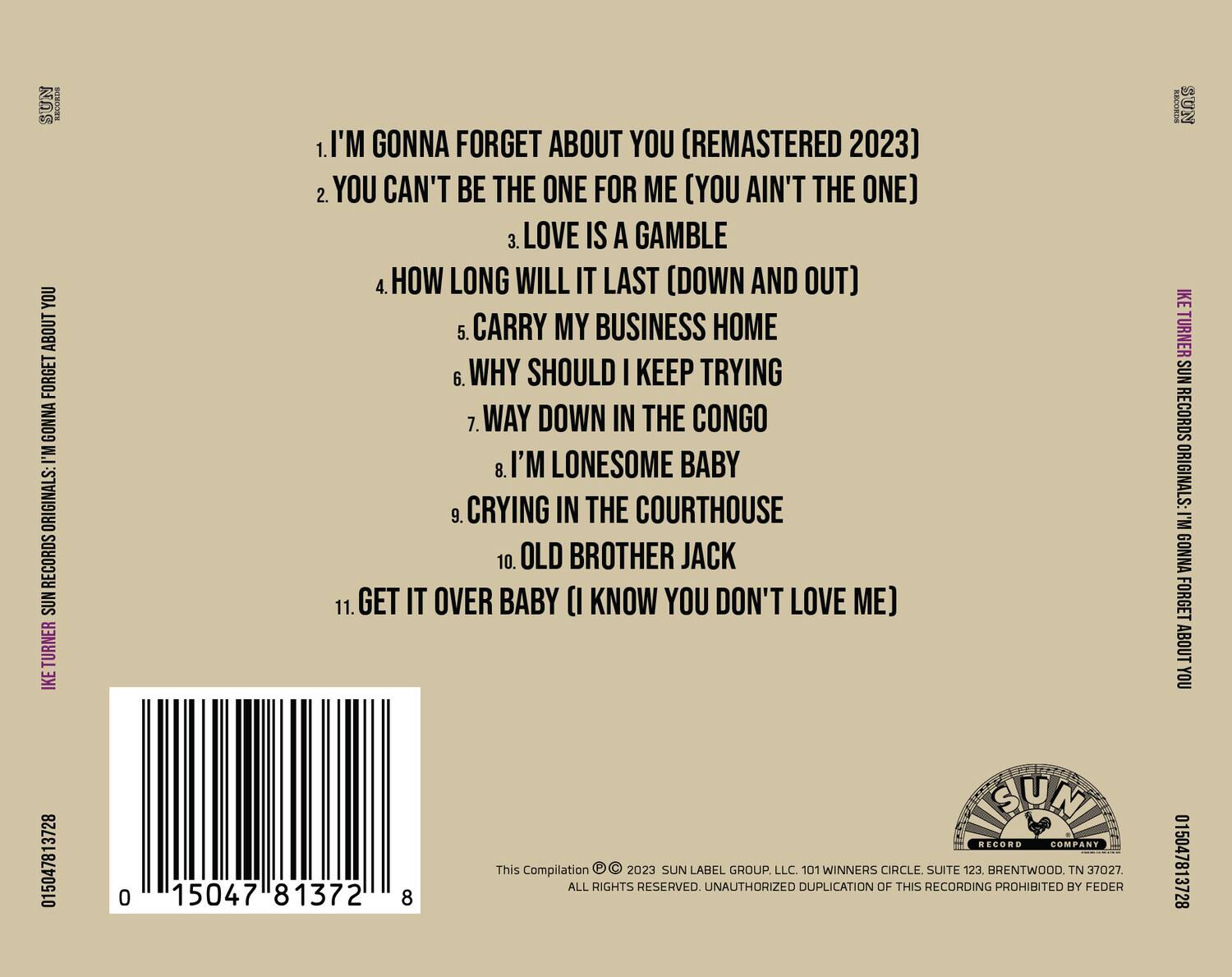 Ike Turner Sun Records Originals: I'm Gonna Forget About You COMPACT ...