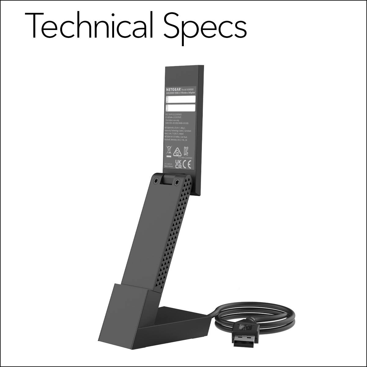 NETGEAR Nighthawk AXE3000 Tri Band Wi Fi 6E USB 3.0 Adapter Black A8000 ...