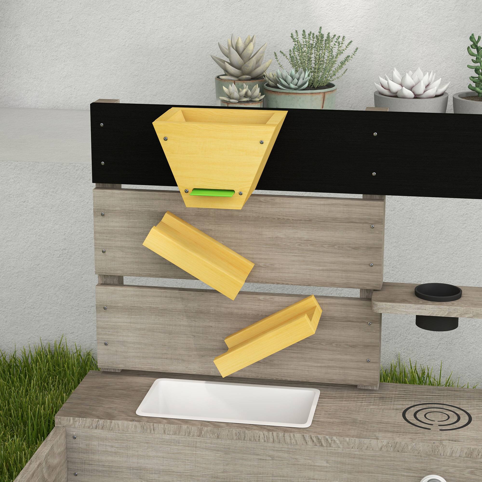 Wooden Sandbox with Liner Kitchen Design Sink for 3 7 Years Old SF-X ...