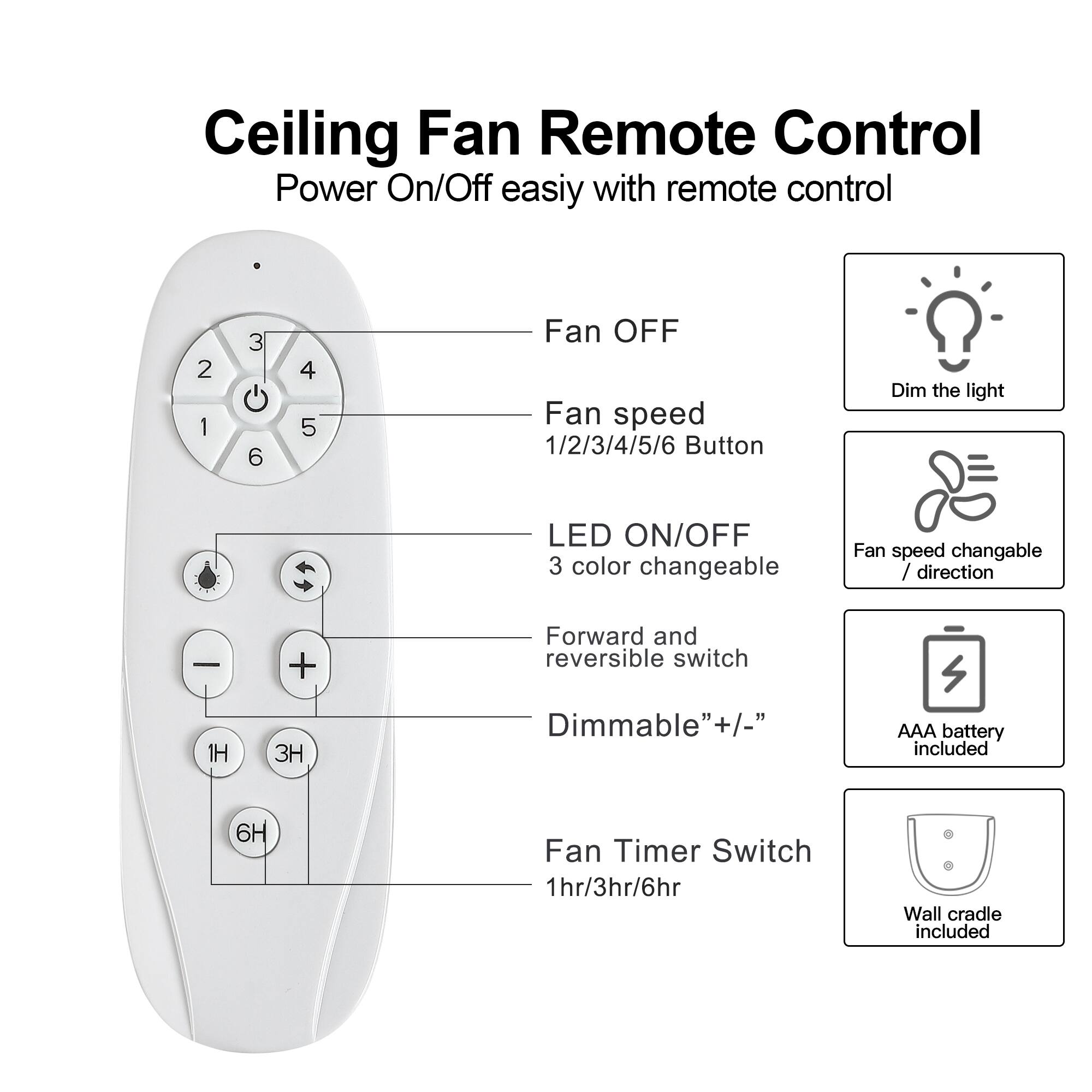 APRILSOUL 84 In Super Large Ceiling Fan with Remote Control Black SF-WO ...
