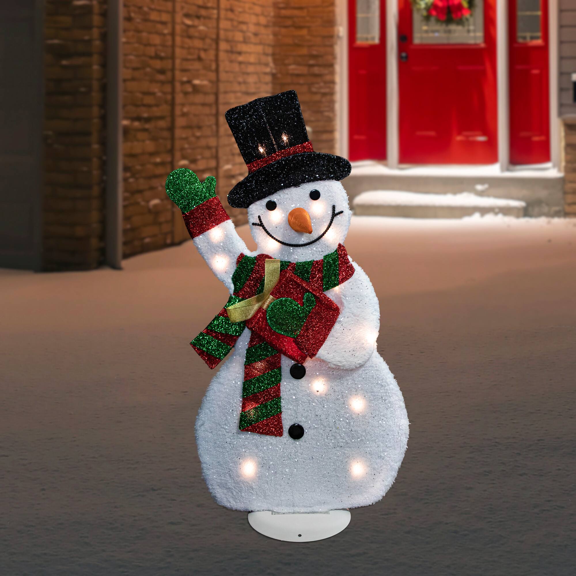 Northlight Lighted Waving Snowman Outdoor Christmas Decoration 32 ...
