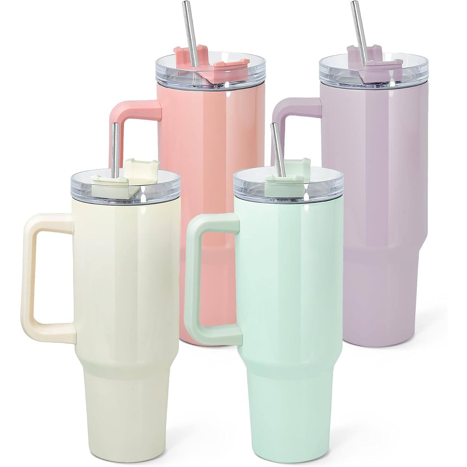 PARKER SLATER 4 pack 40oz sublimation tumblers with handle, double wall stainless steel ...