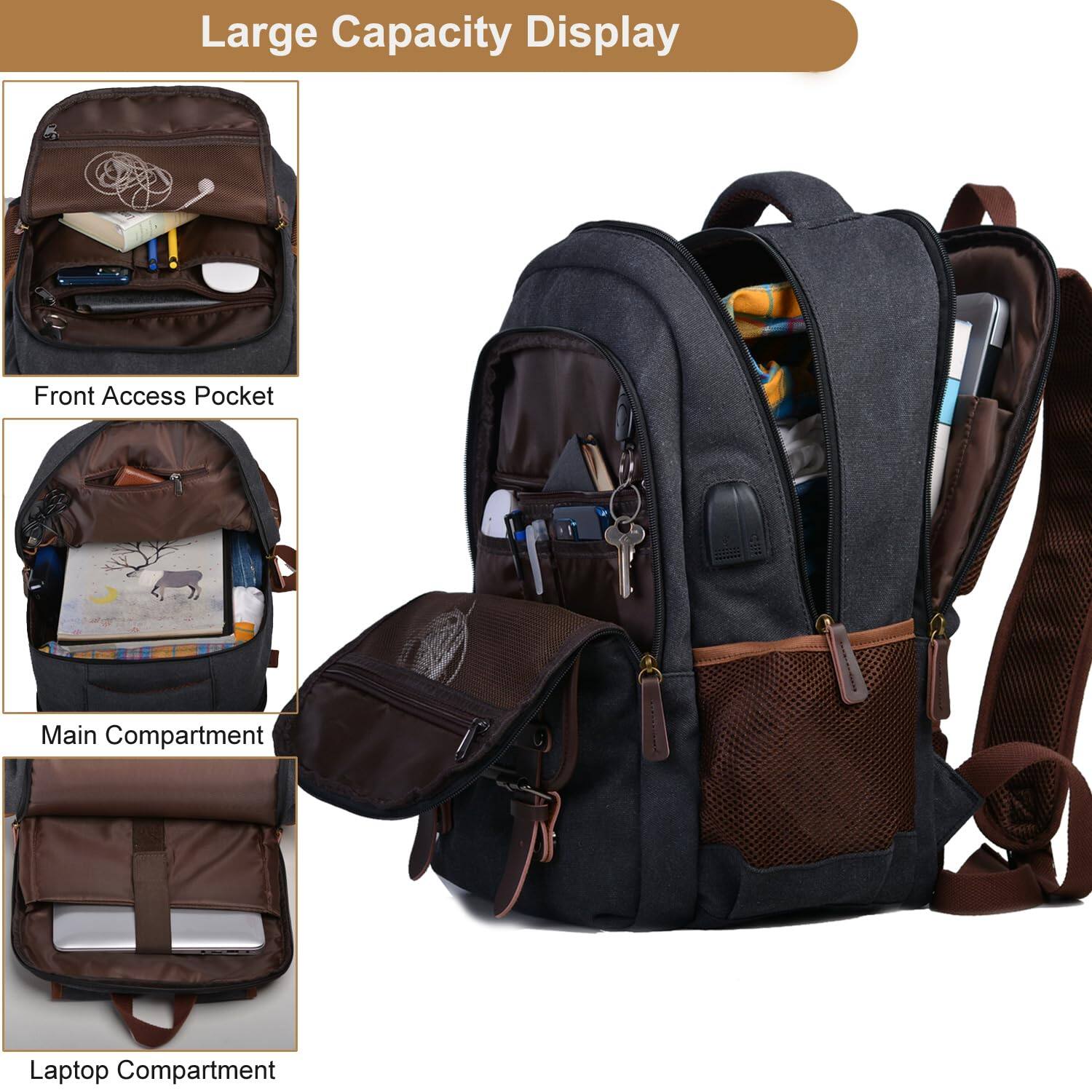 Live At Space Canvas Travel Laptop Backpack For Men Women Business Work ...