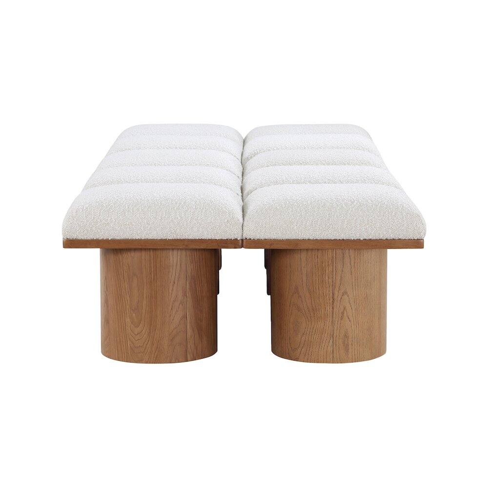 Meridian Furniture Pavilion Bench Cream Boucle Fabric 467Cream-10C ...