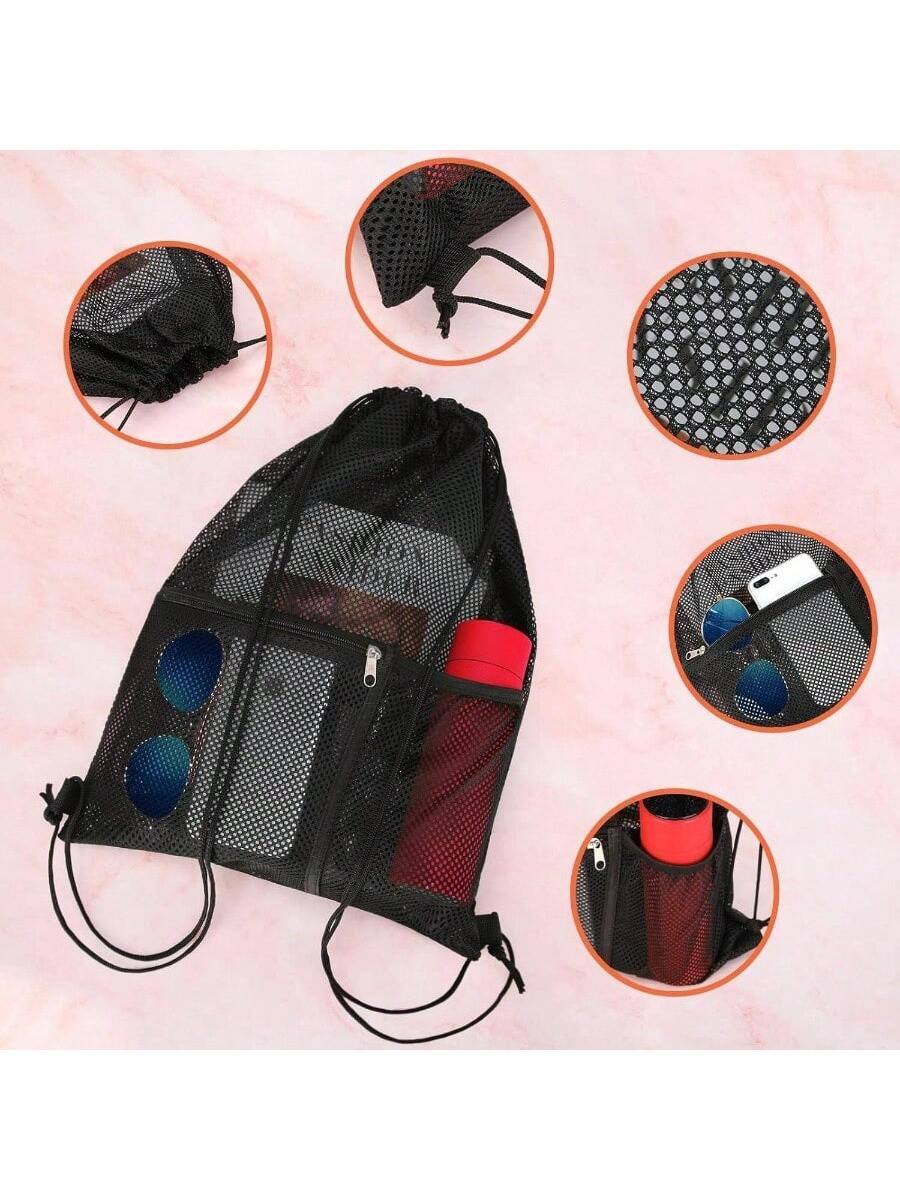 Live At Space 2 PACK Mesh Drawstring Backpack Bag, Multifunction Bag Swimming, Athletic Gym ...