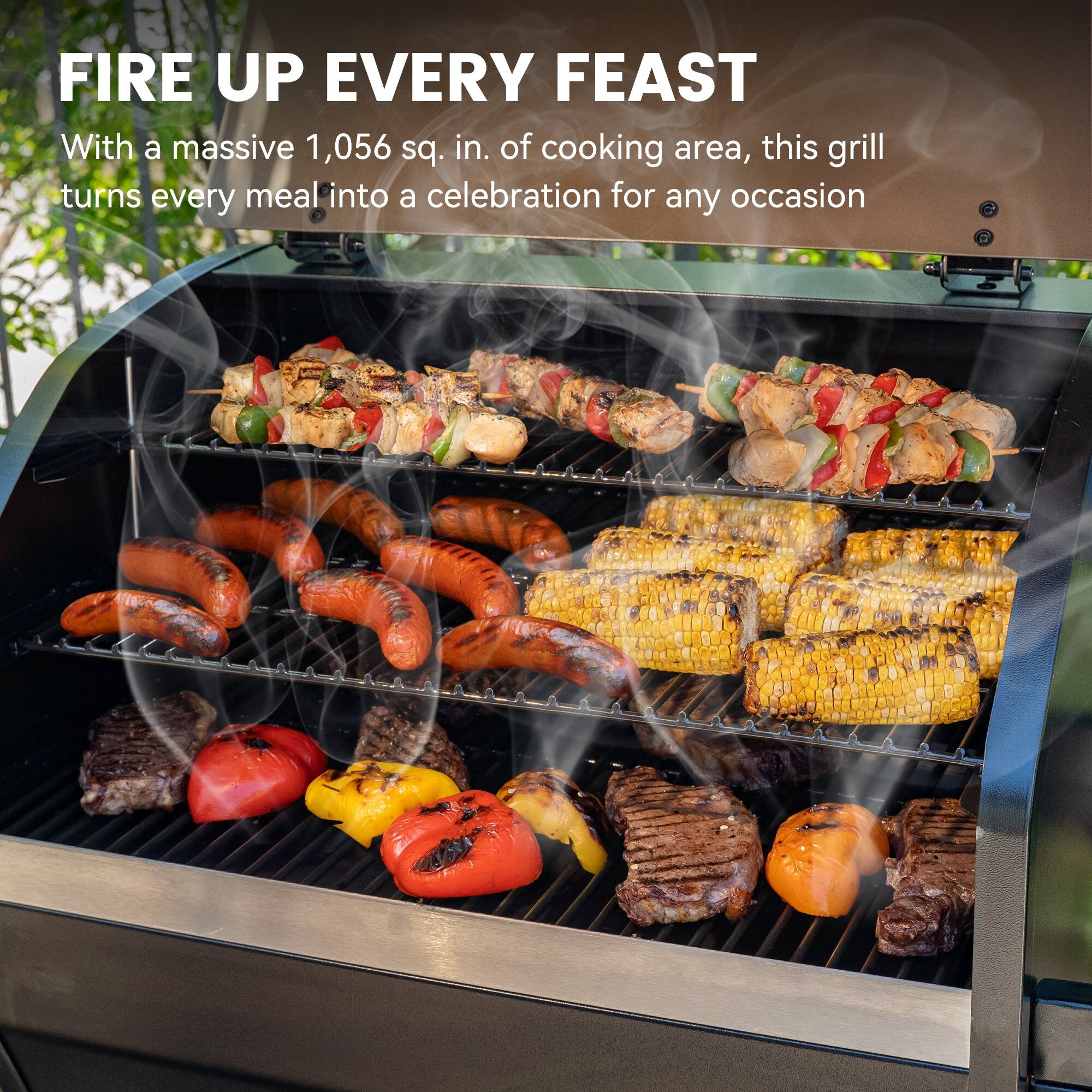 Z GRILLS BBQ Legend 1056 sq. in. Pellet Grill and Smoker with Storage ...