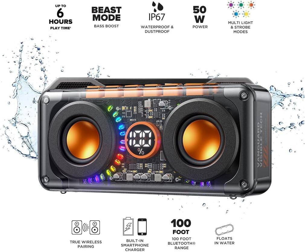 Stamp n Camp Portable Bluetooth Speaker Dual Drivers&Diaphragm With ...