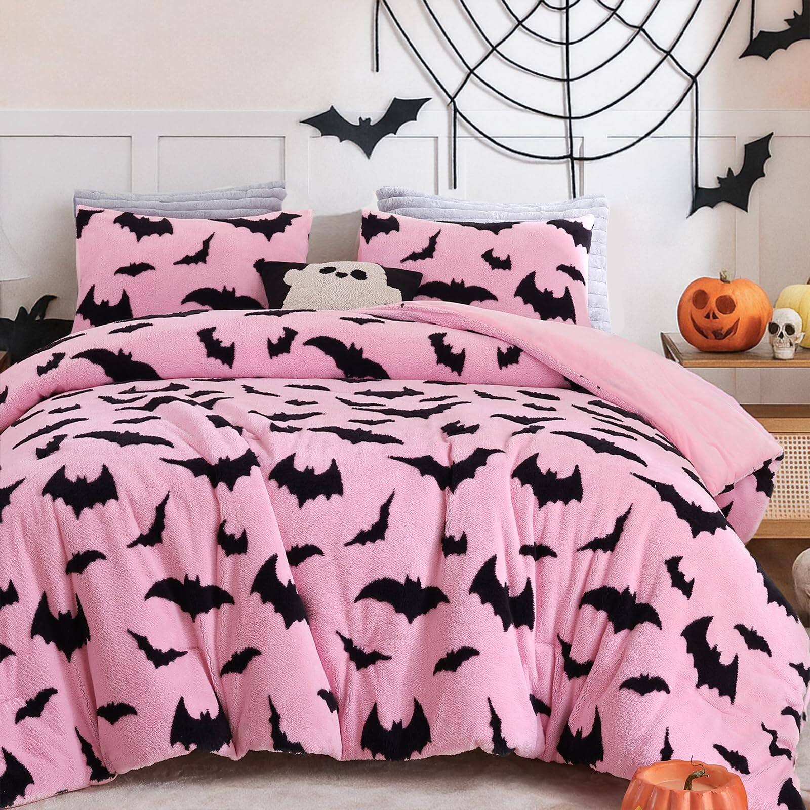 Comfort Essence Comforter Set Theme With Spiders And Spiderwebs Soft ...