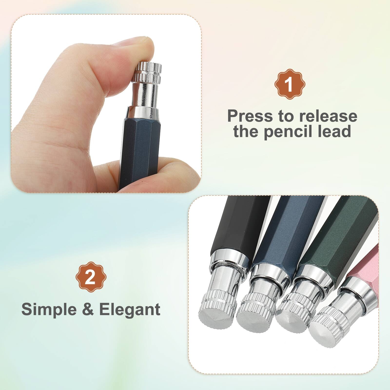 Unique Bargains Mech Pencil 5.6mm, Lead Holder Large w/ 20pcs 2B Lead ...