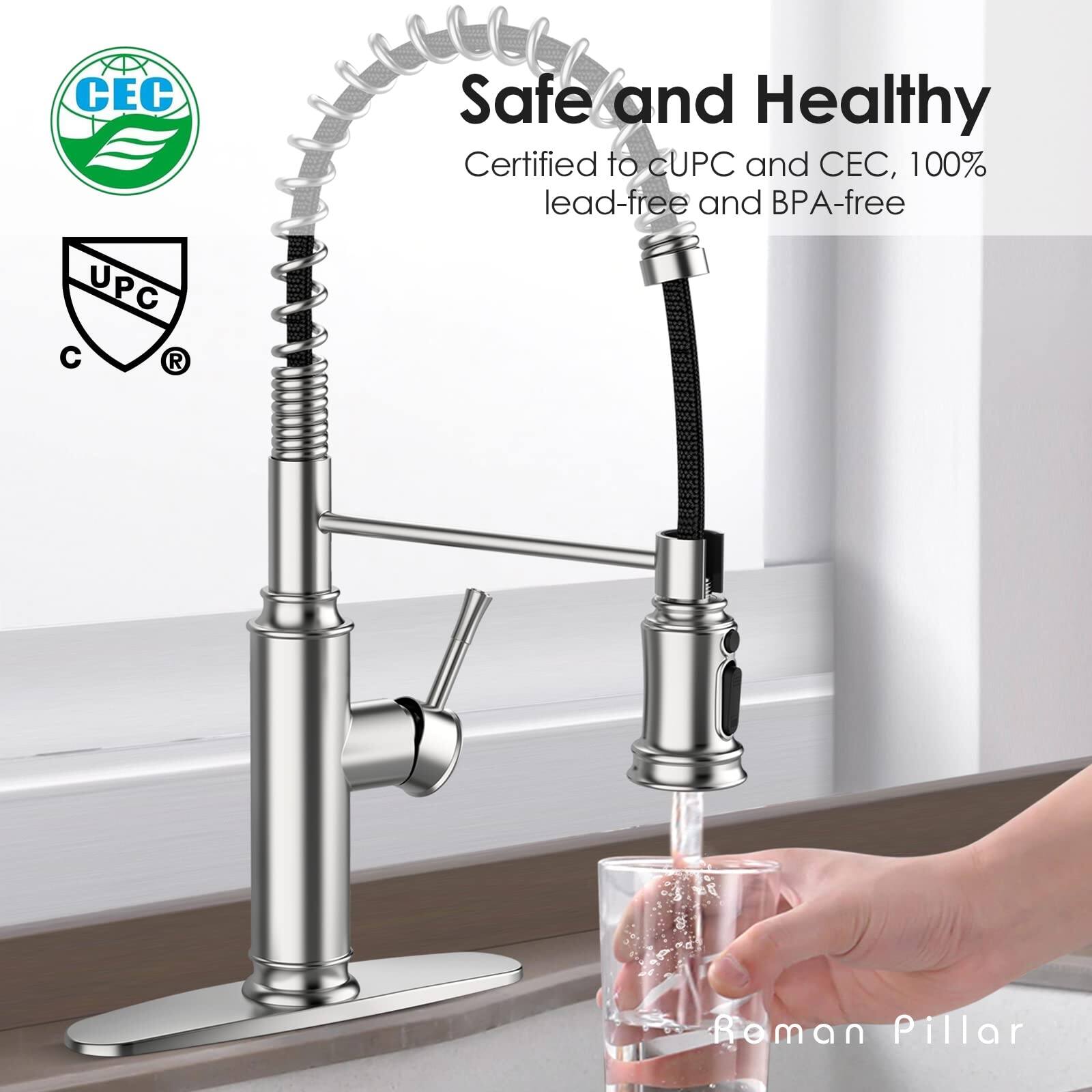Kitchen Sink Faucet with 3 Modes Pull Down Sprayer Single Handle Deck ...