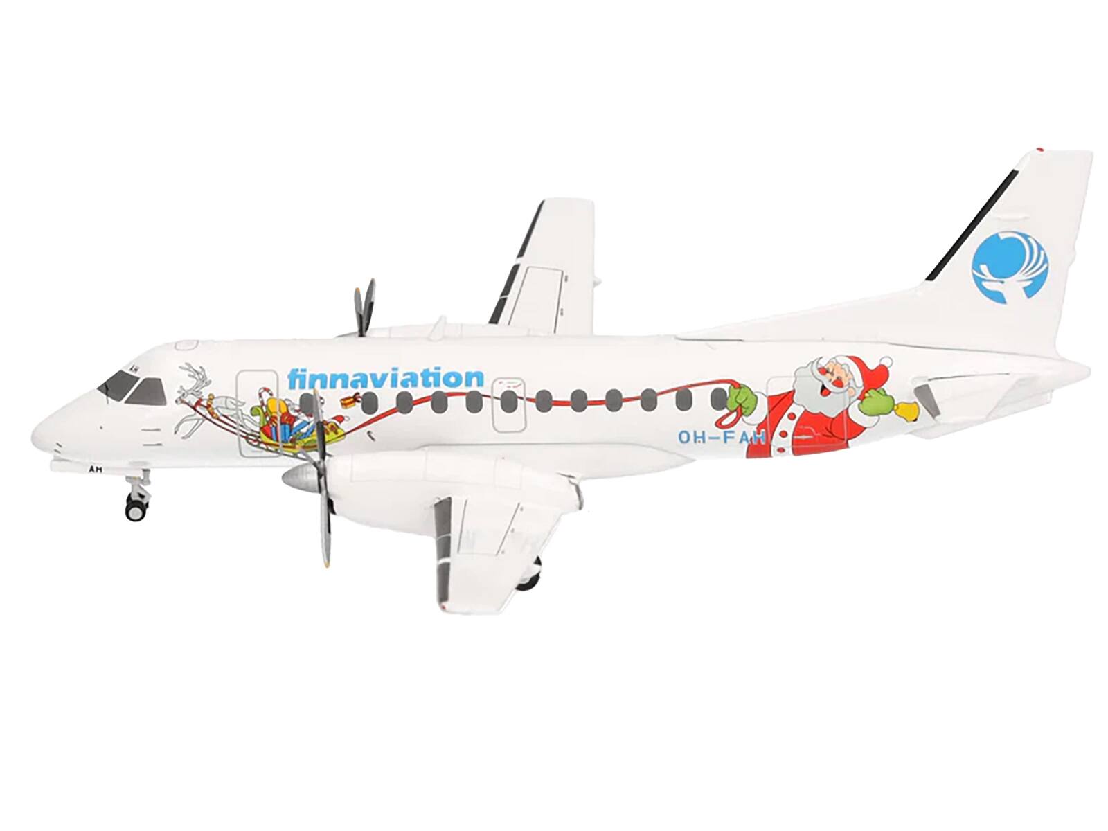 Herpa Saab 340 Commercial Aircraft Finnaviation Santa Livery (OH FAH) 1 ...