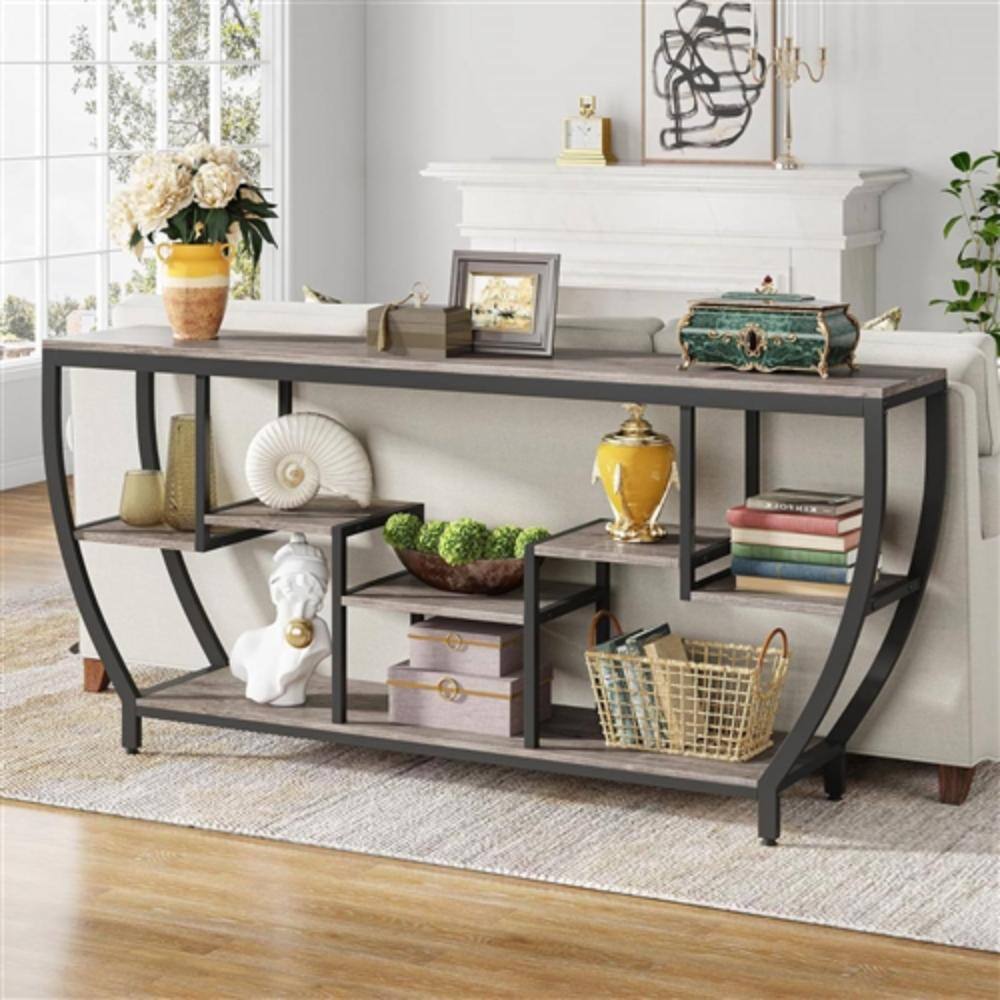 Hivvago Industrial Chic 70 inch Long Narrow Console Sofa Table with ...