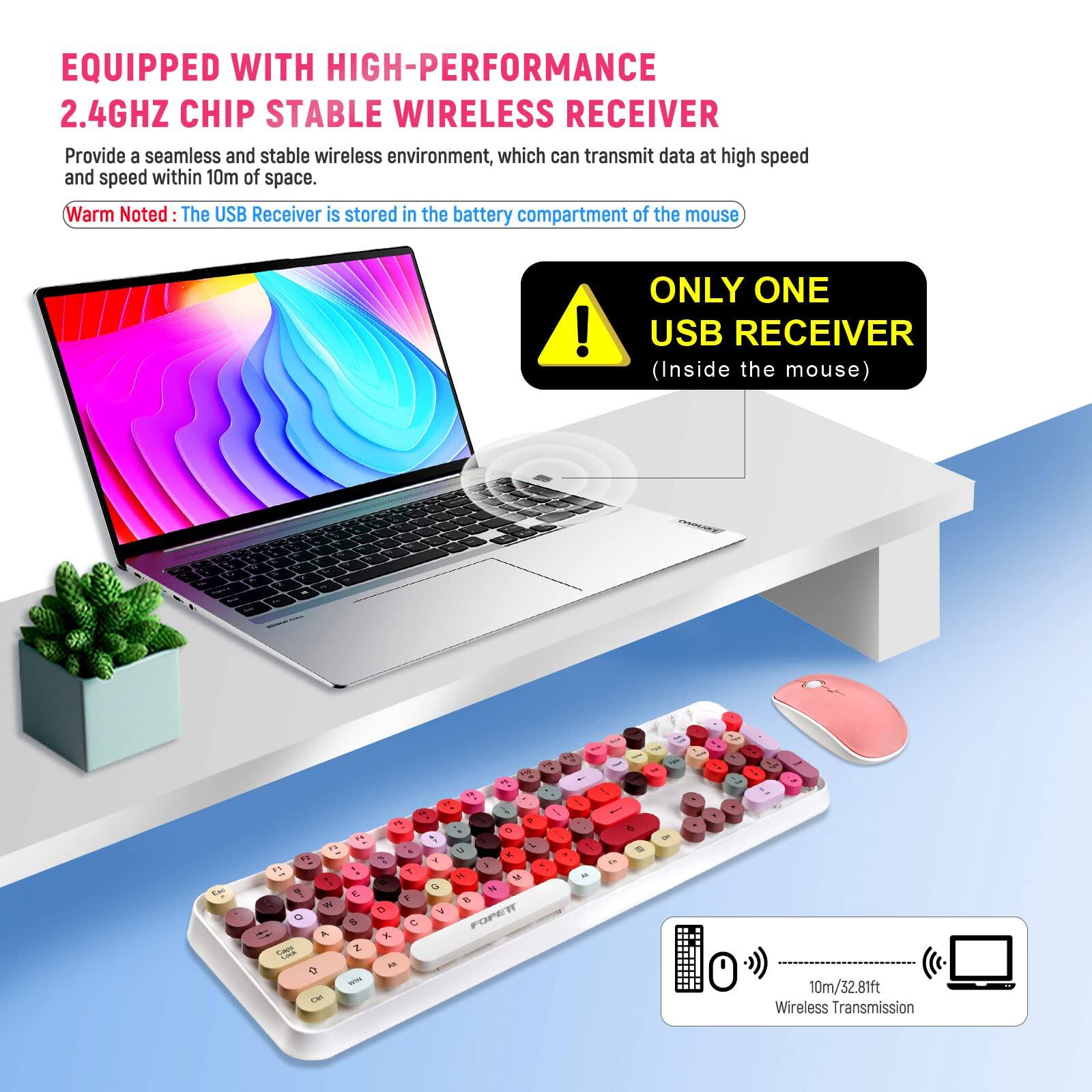 METALTON And Mouse Combo Cute Colorful Retro Typewriter With 2 4ghz ...