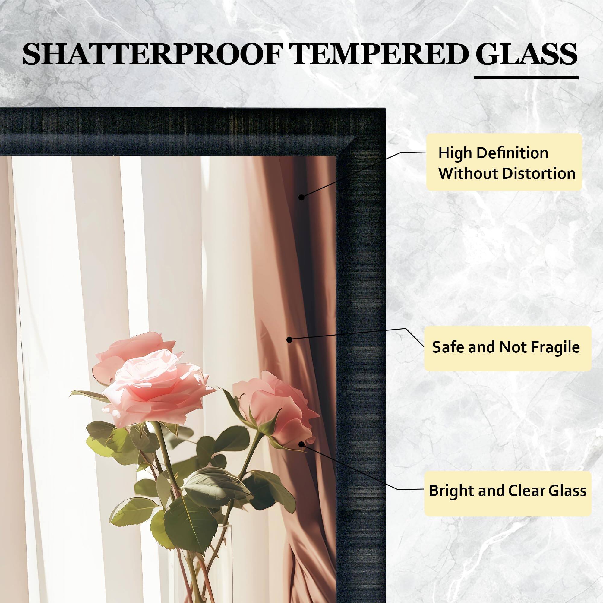 METALTON Bathroom Mirror Rectangle Wall Mirrors With Tempered Glass For ...