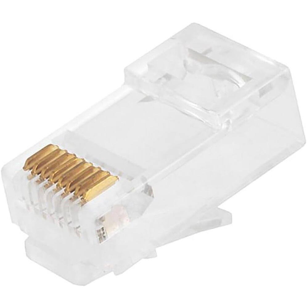 ACJPR 100 Pack Cat6 RJ45 Solid Wire Connectors with Inserts, 50µ Gold ...