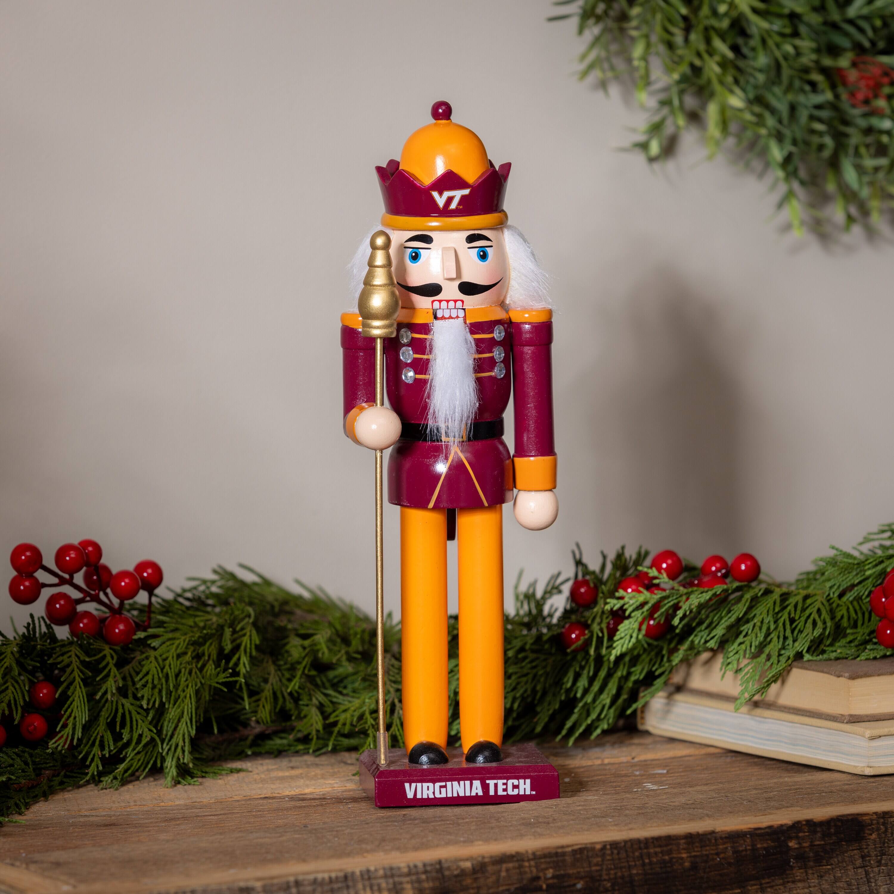 Evergreen Enterprises Virginia Tech Hokies 12" Wooden Nutcracker Statue ...