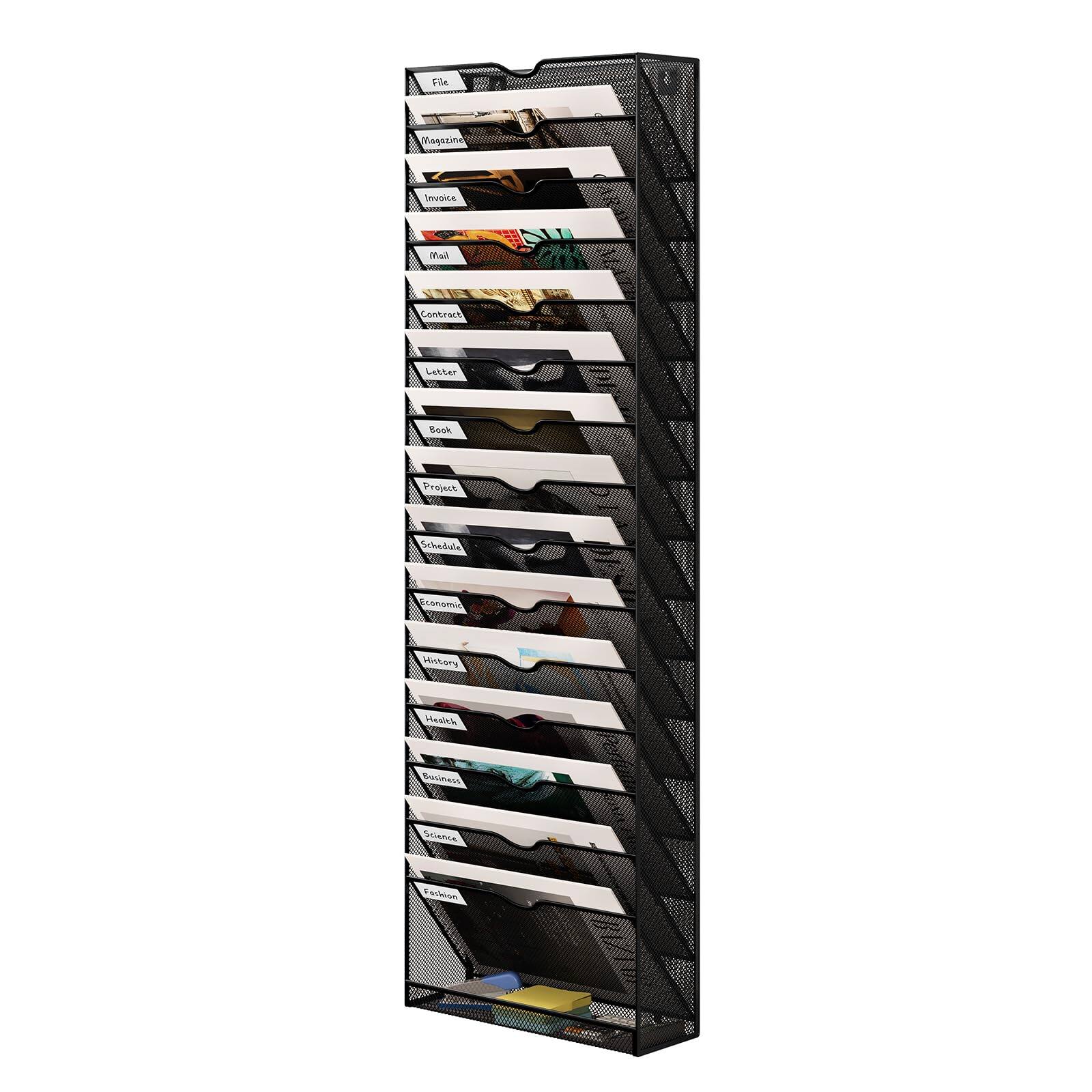 Dapper Styles 16 Tier Hanging Wall File Holder Metal A4 Mounted ...