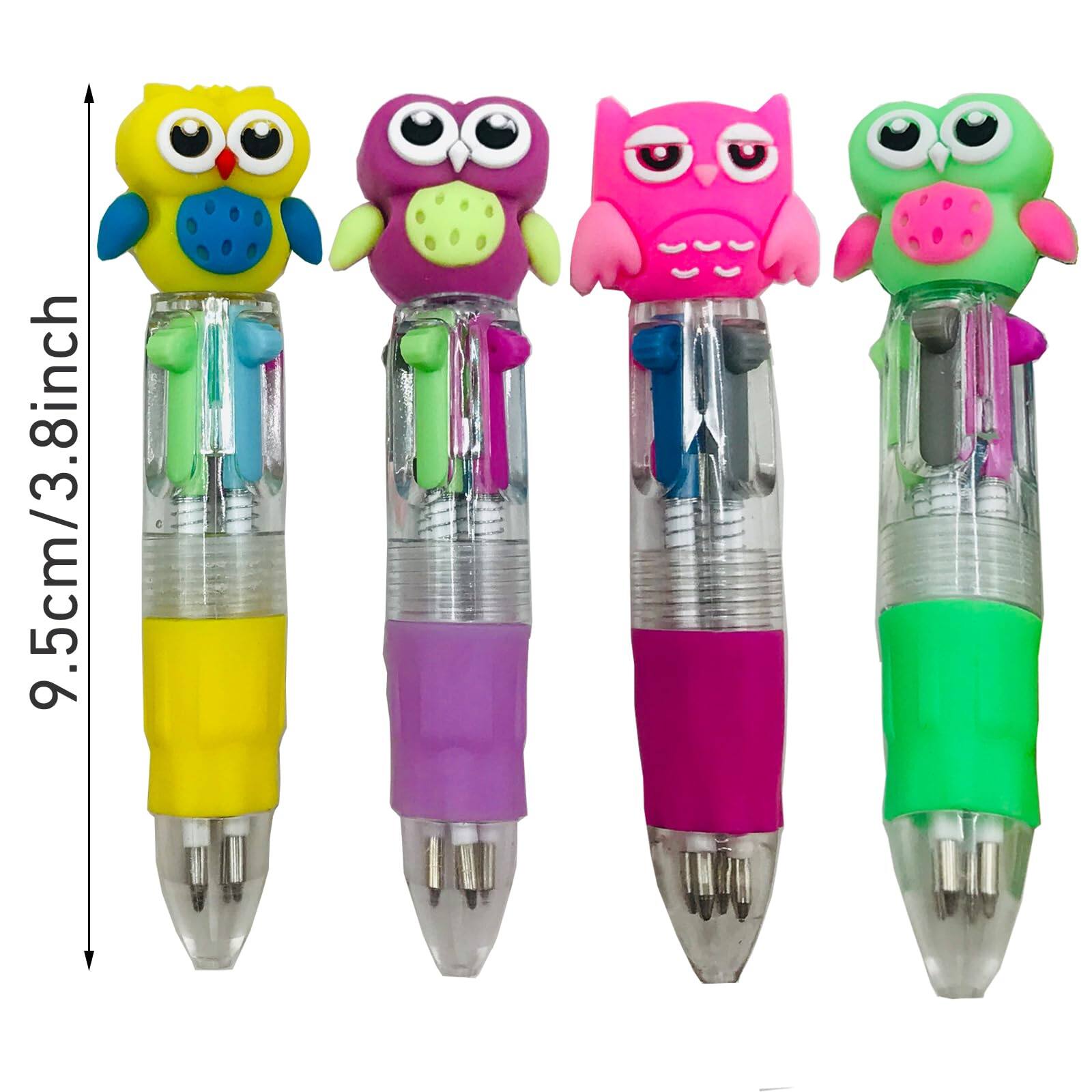 Paradigms Interiors Owl Multicolor Pen In One 4 in 1 Cute Bulk Fun Pens ...