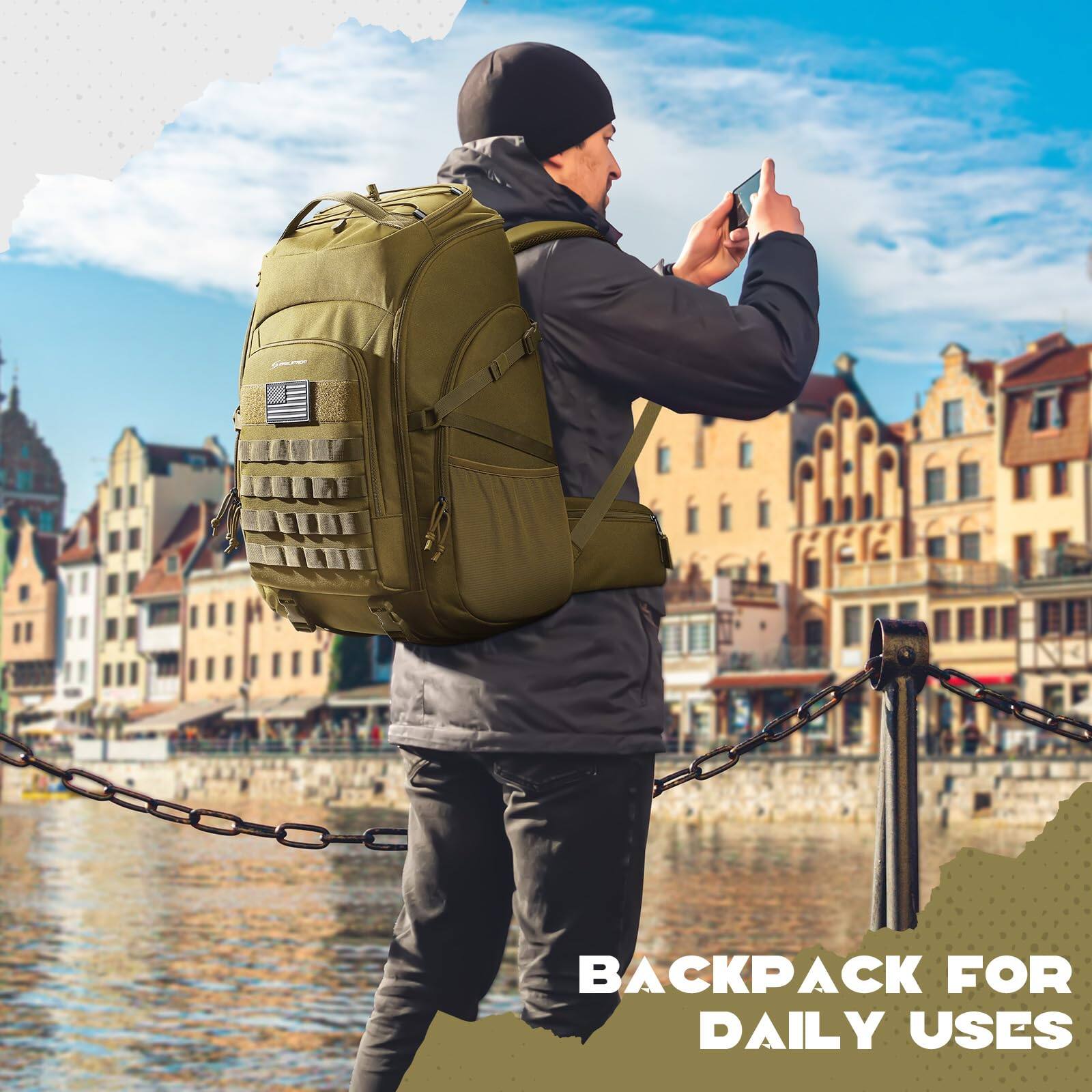 Pacoar Cade Backpack For Men 40l Water Resistant Assault Pack Women 3 ...