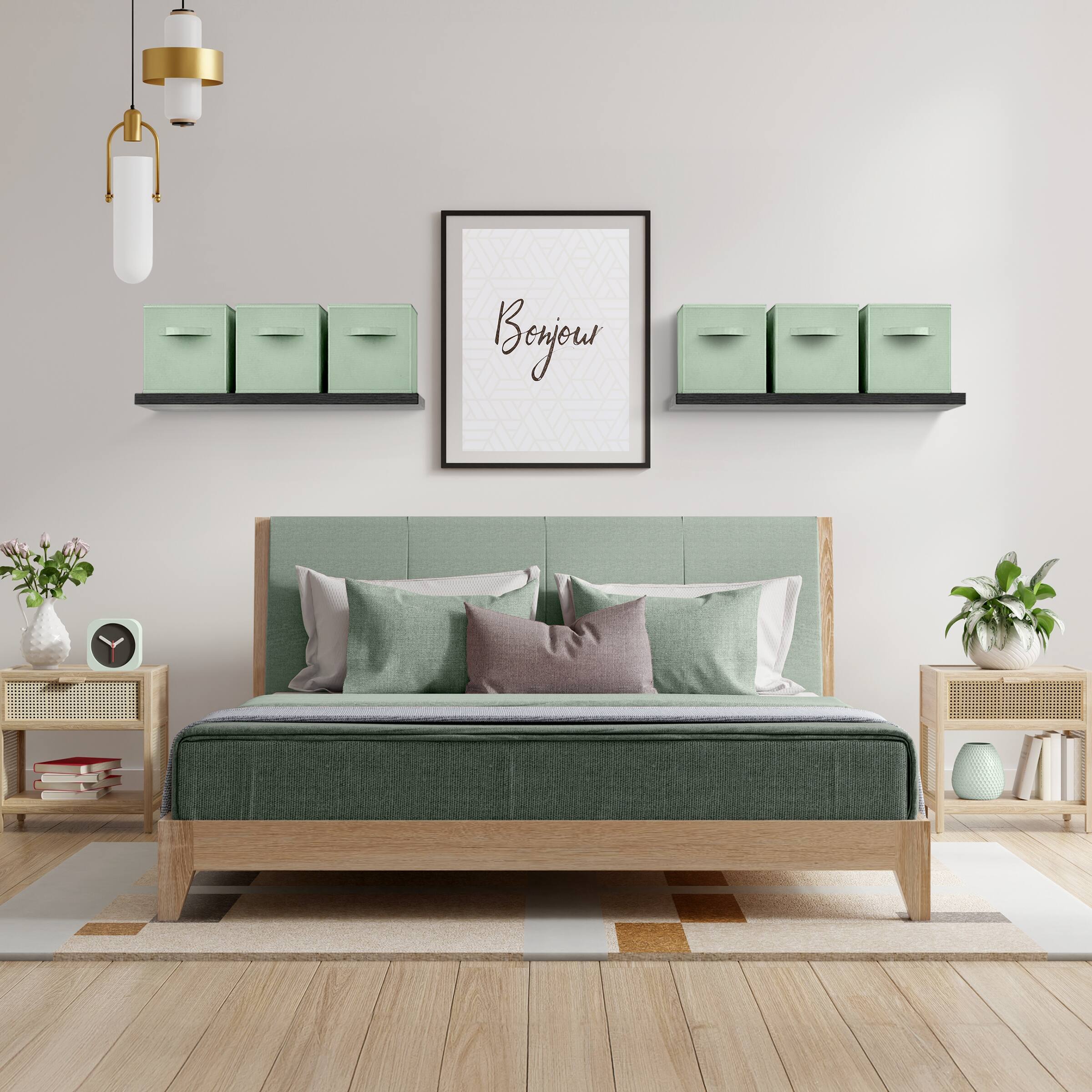 Sorbus Fabric Storage Cubes, 6 Foldable Storage Bins for Organizing ...