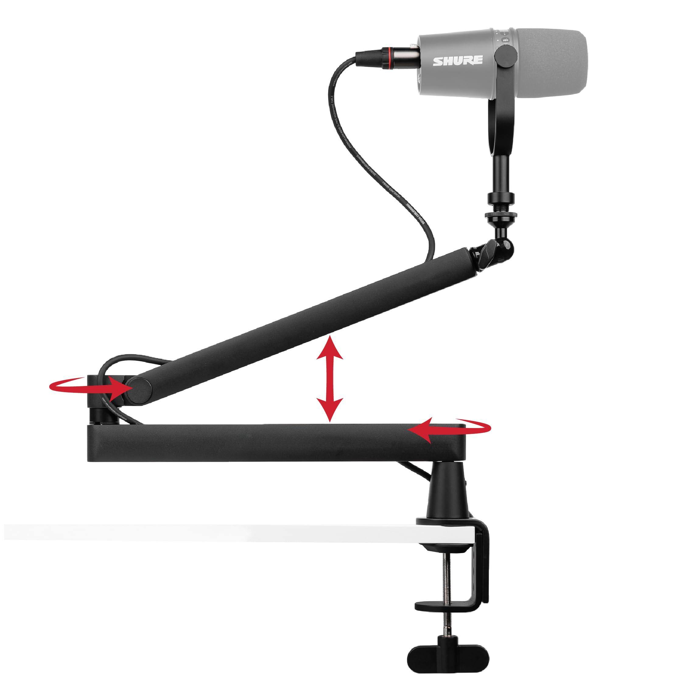 Dazzling Pops Deluxe Desk mounted Broadcast Microphone Boom Stand For ...